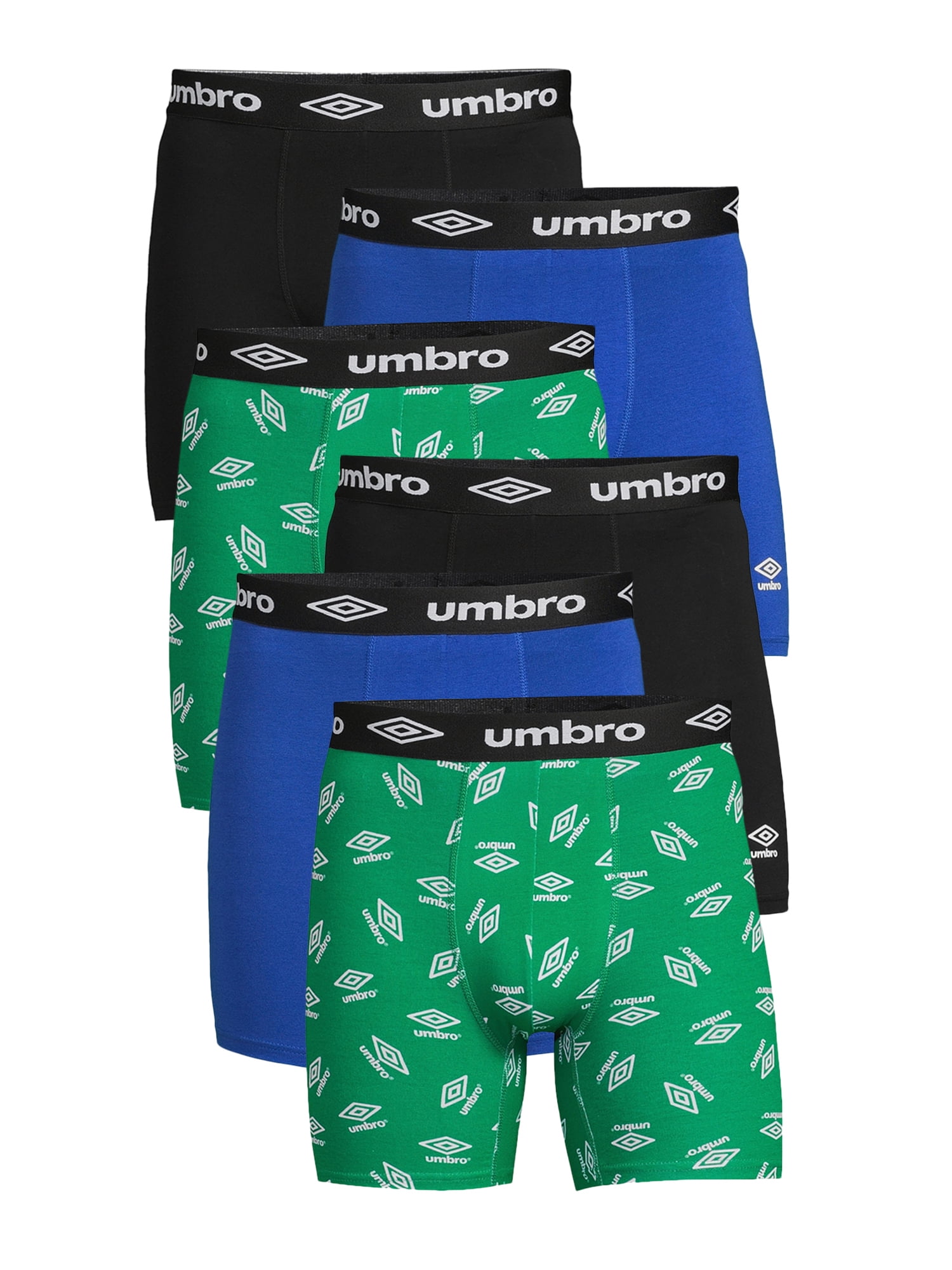 Umbro Men's Cotton Stretch Boxer Briefs, 6-Pack - Walmart.com