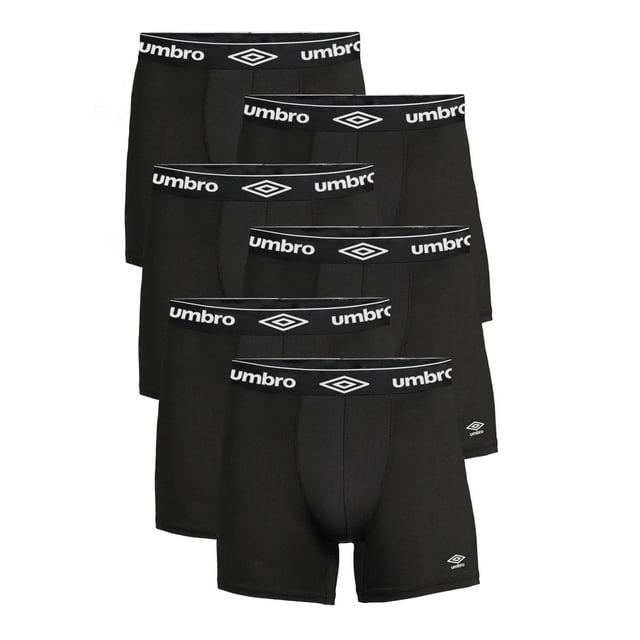 Umbro Mens Boxer Briefs with Support Pouch, Breathable Cotton Underwear Pack, Extra Large, Black ...