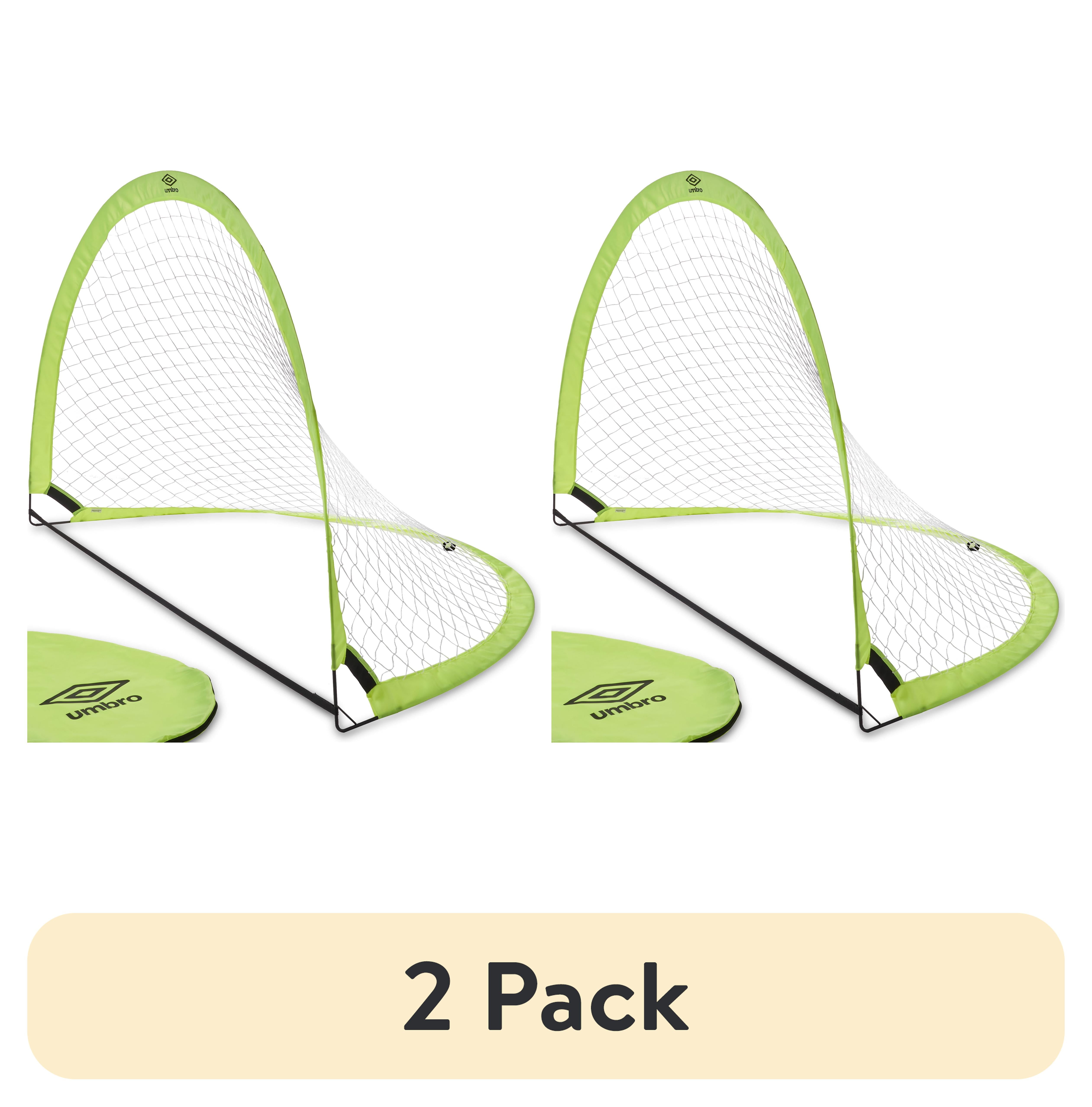 (2 pack) Umbro Pop-up 6 ft Soccer Goal Net, Portable, Green, Zipper Carrying Bag - Walmart.com