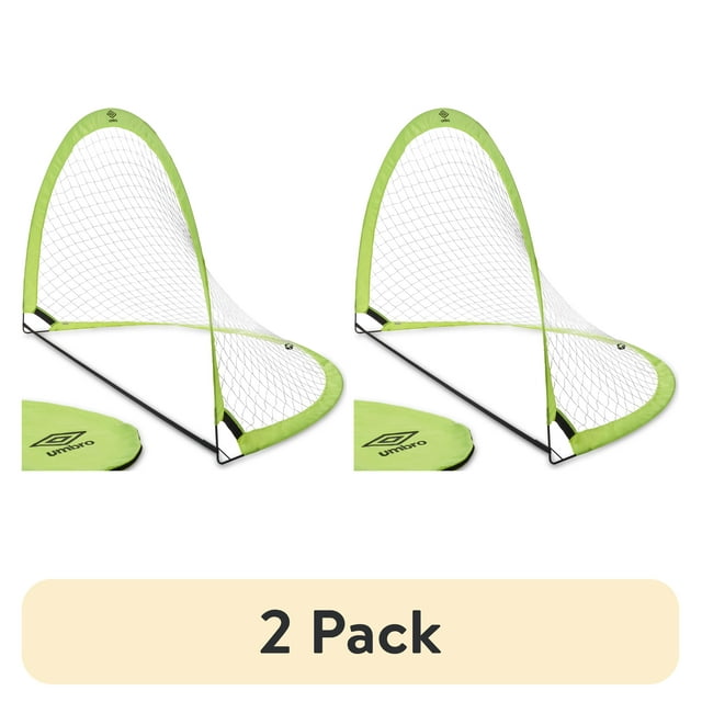 (2 pack) Umbro Pop-up 6 ft Soccer Goal Net, Portable, Green, Zipper ...