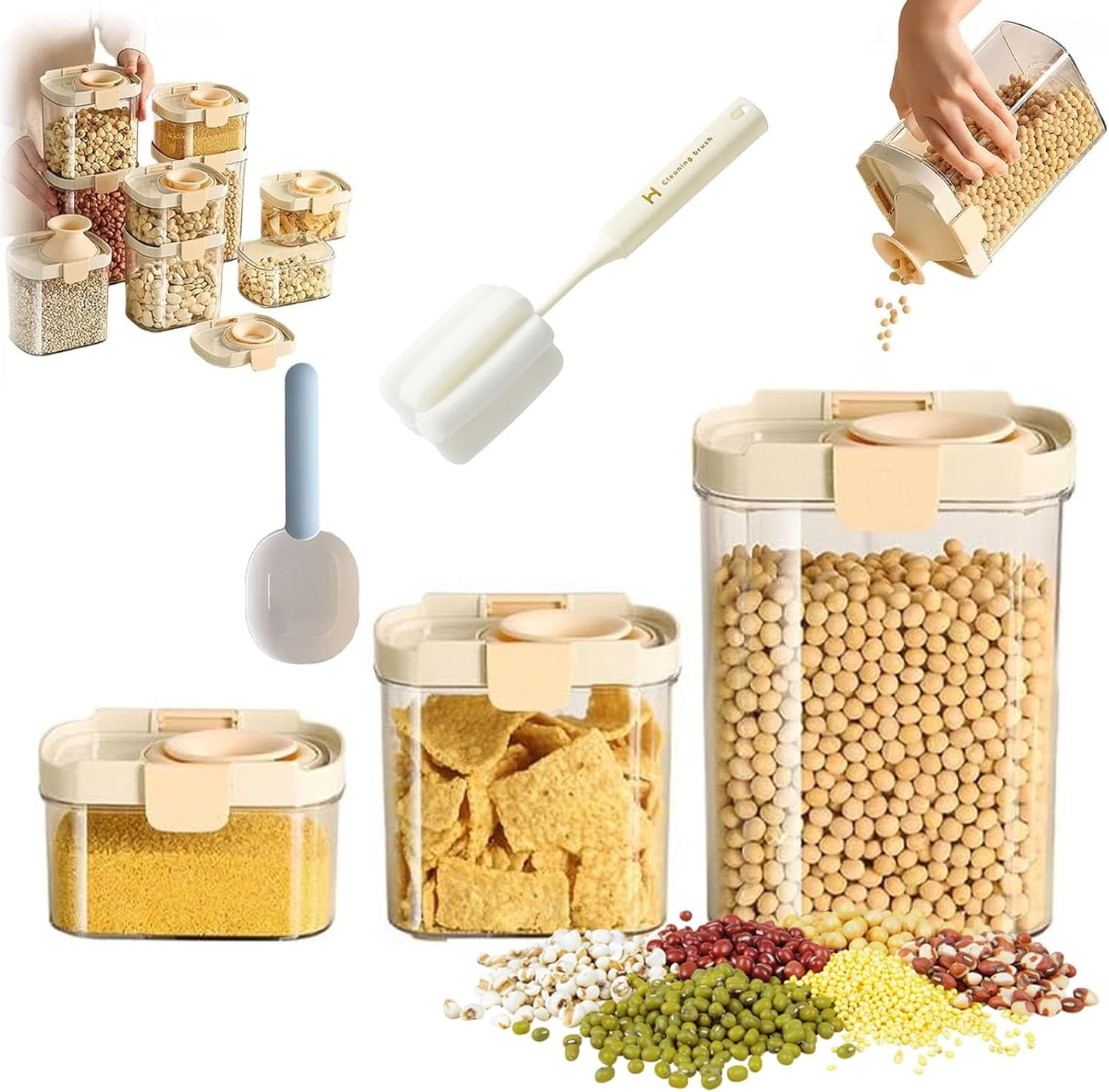 Umckit Push Type Sealed Food Storage Jar,3 Sizes Umckit Push Type ...