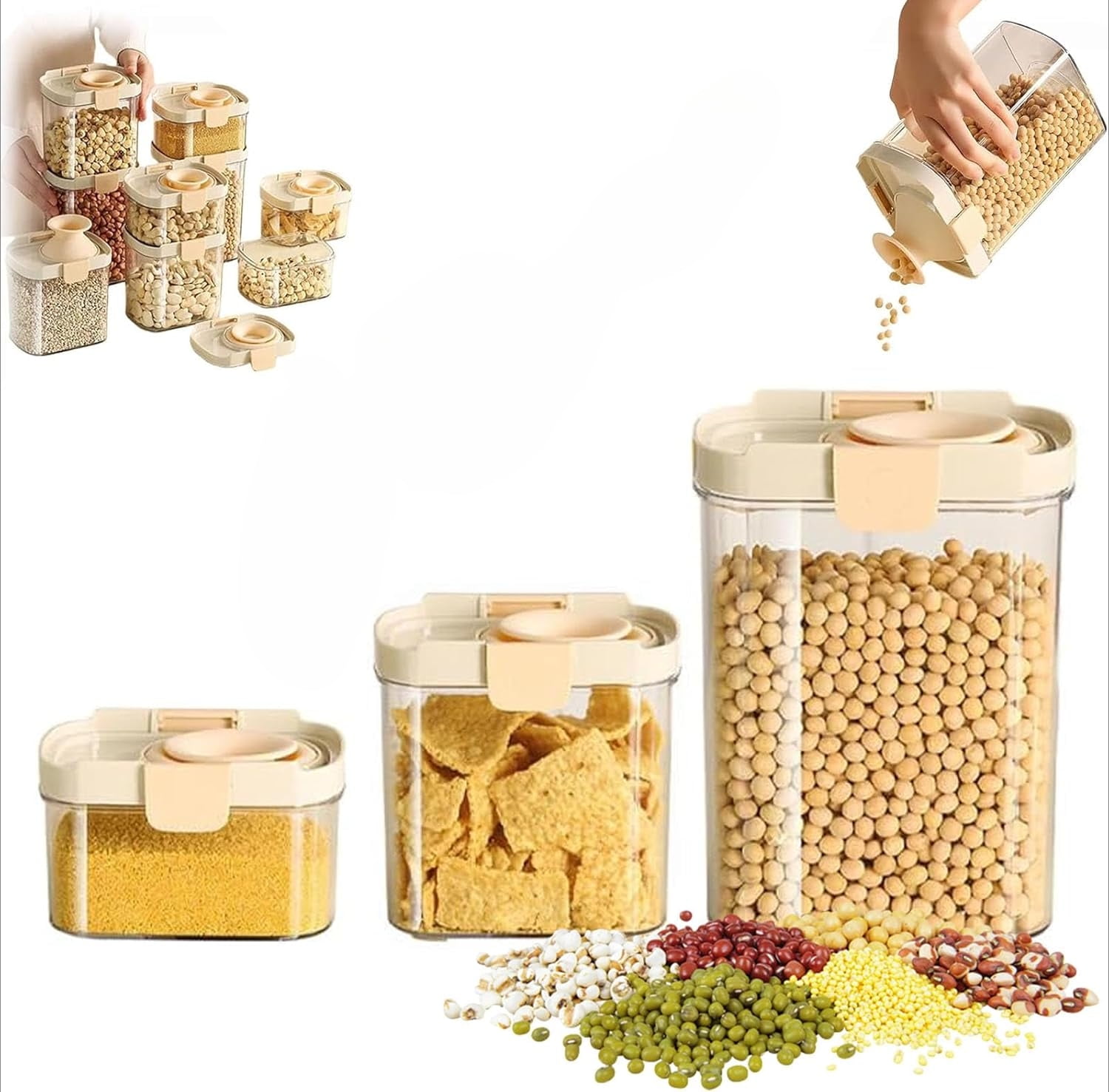 Umckit Push Type Sealed Food Storage Jar,3 Sizes Umckit Push Type ...