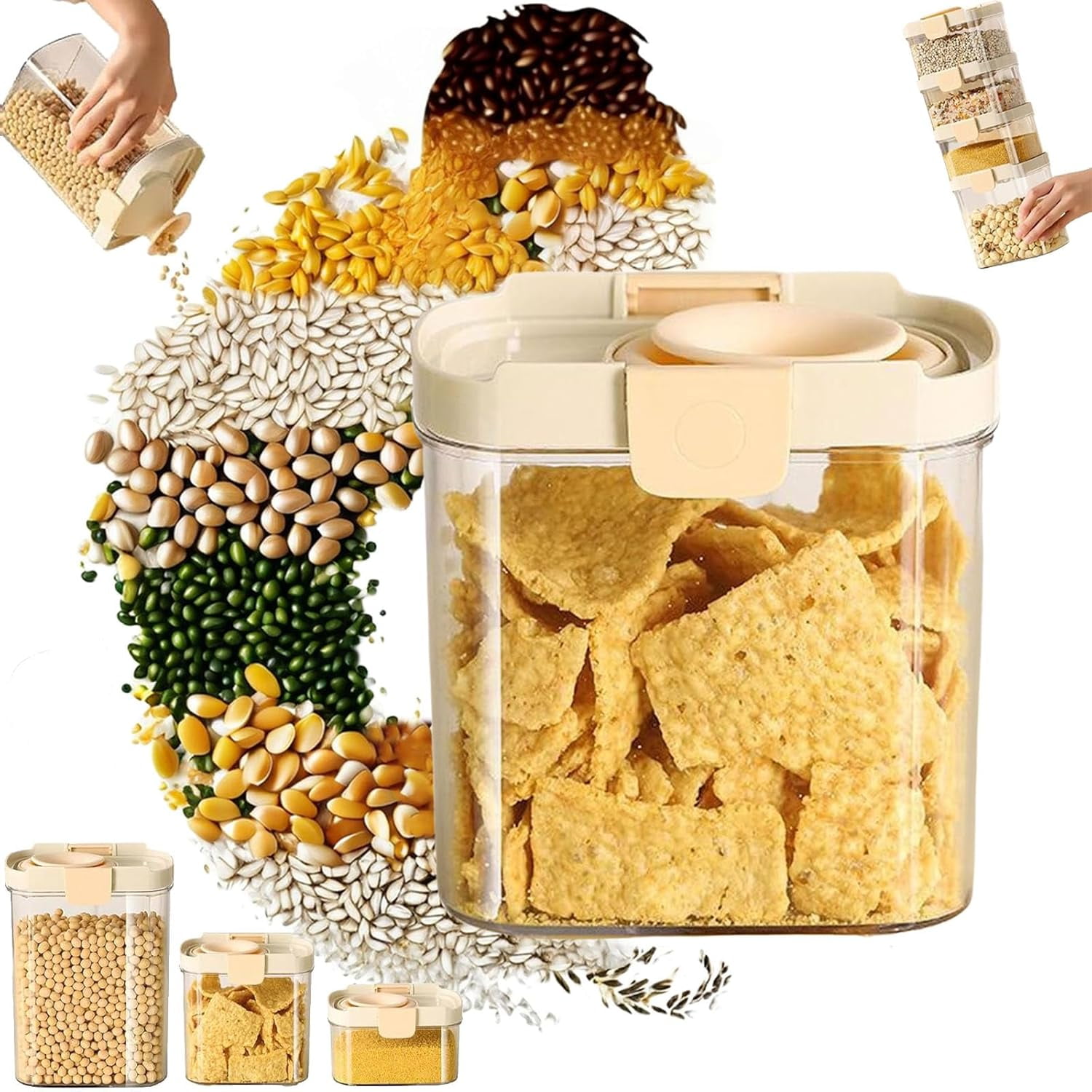 Umckit Push Type Sealed Storage Jar, Umckit Multifunctional Grain ...