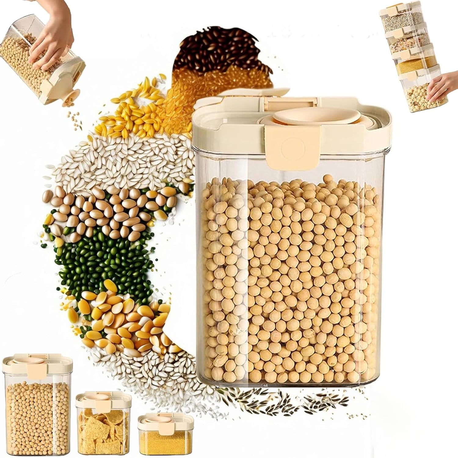 Umckit Push Type Sealed Storage Jar, Umckit Multifunctional Grain ...