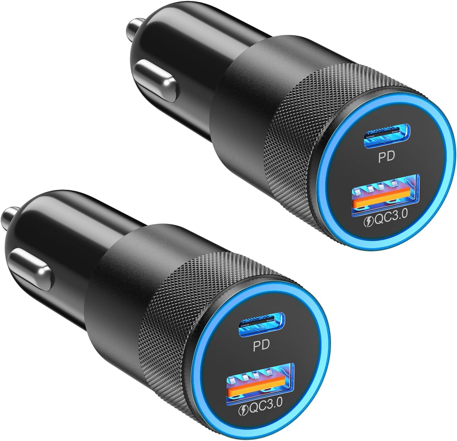 UmeFone 2 Pack 38W Usb C Car Charger, 12V Car Adapter For Plug Outlet, Cigarette Lighter Adapter ...