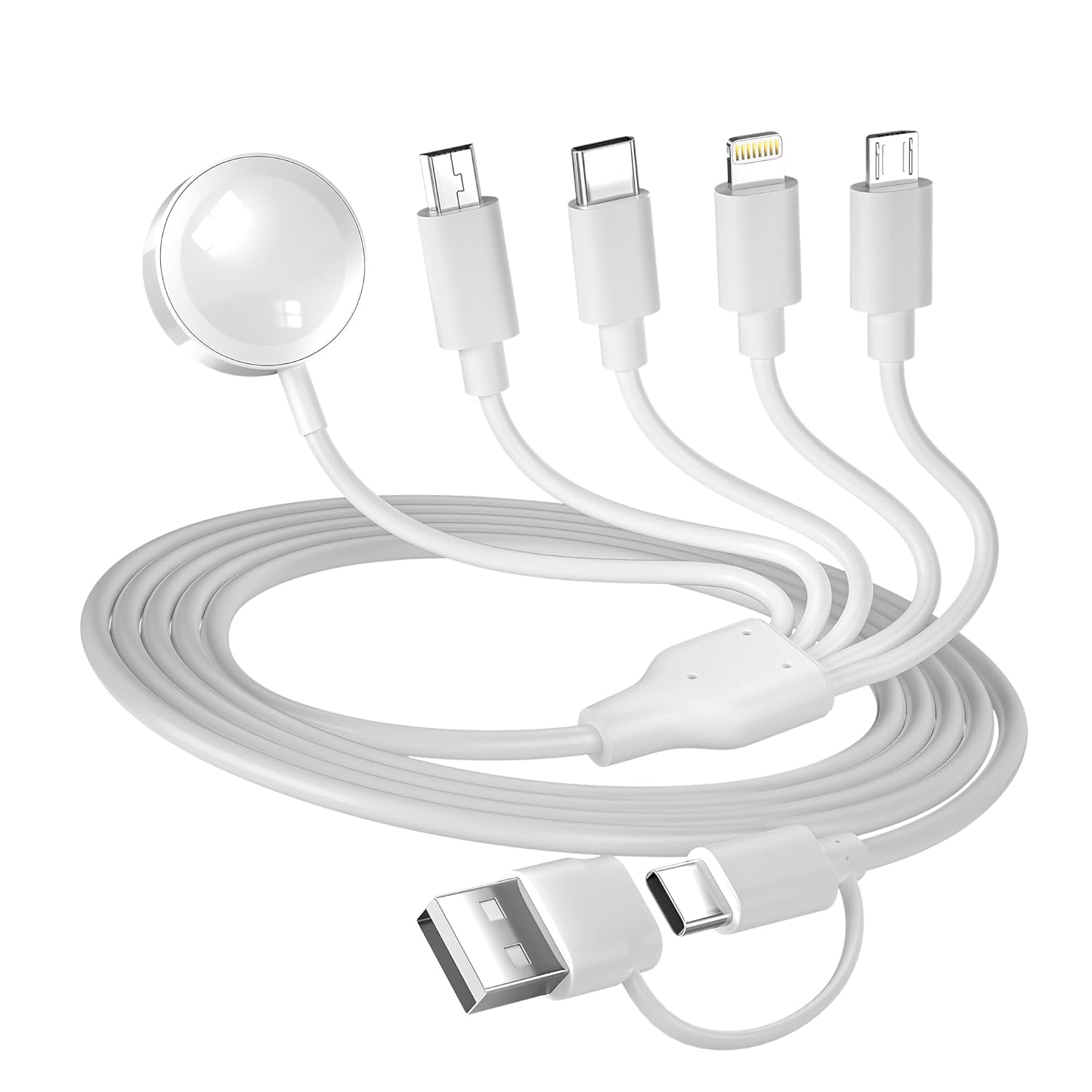 UmeFone 5-In-2 Multi Charging Cable For Apple Watch Charger: Usb A/C Input, Lightning/Type C ...