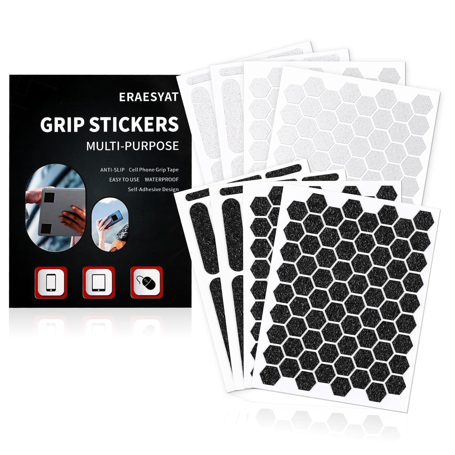 UmeFone 8 Pack Grip Stickers, Anti-Slip Phone Grip Tape Pre-Cut Strips ...