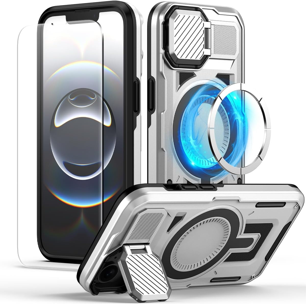 UmeFone For Iphone 16E Case With Adjustable Camera Cover Stand & Screen ...