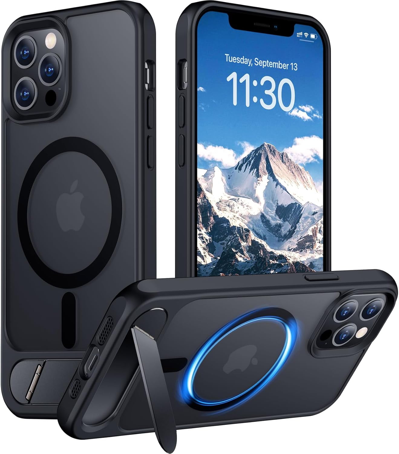 UmeFone Magnetic Compatible With Iphone 12 Pro Max Case, [Built-In Invisible Kickstand ...