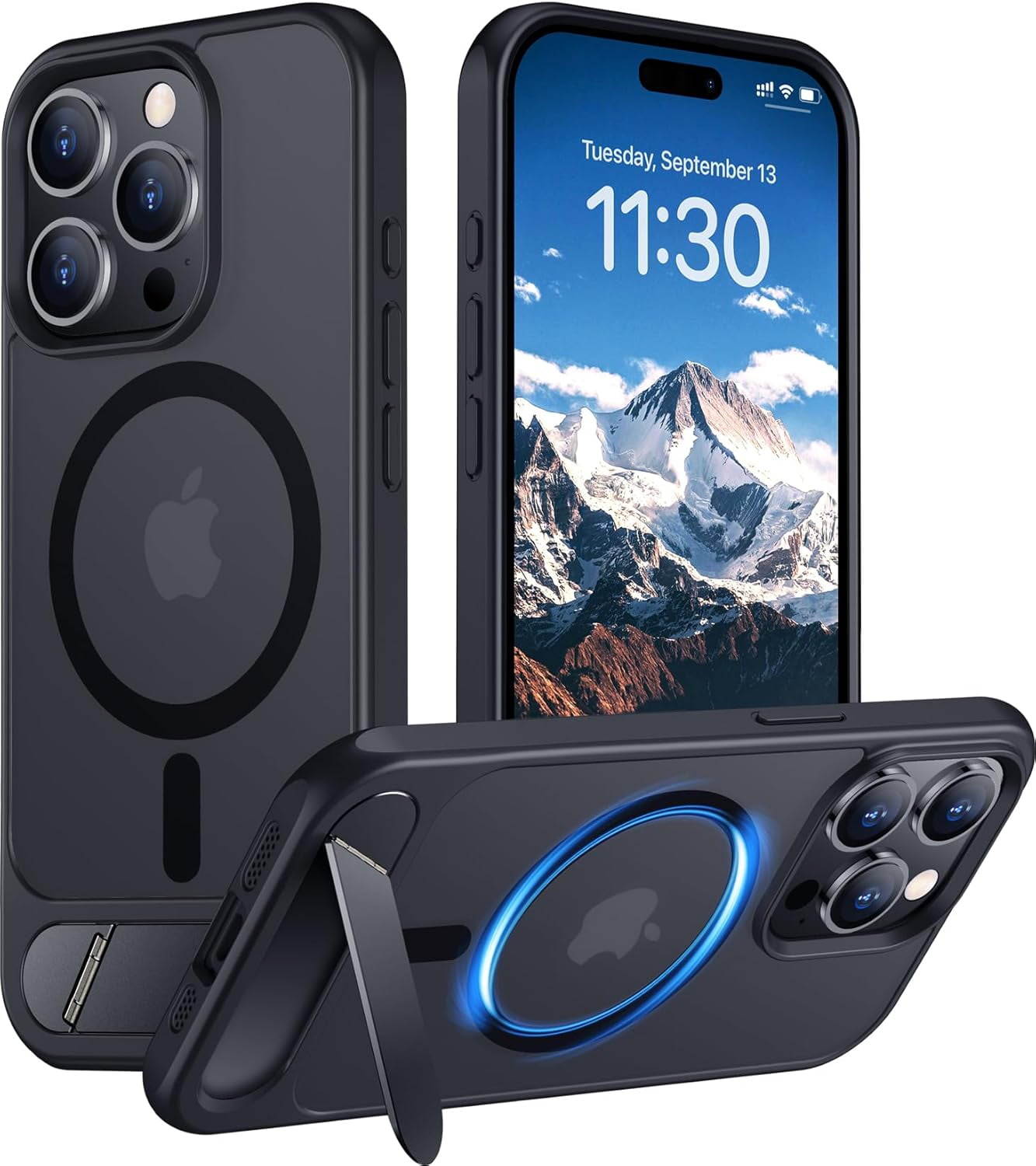 UmeFone Magnetic Compatible With Iphone 15 Pro Max Case, [Built-In Invisible Kickstand ...