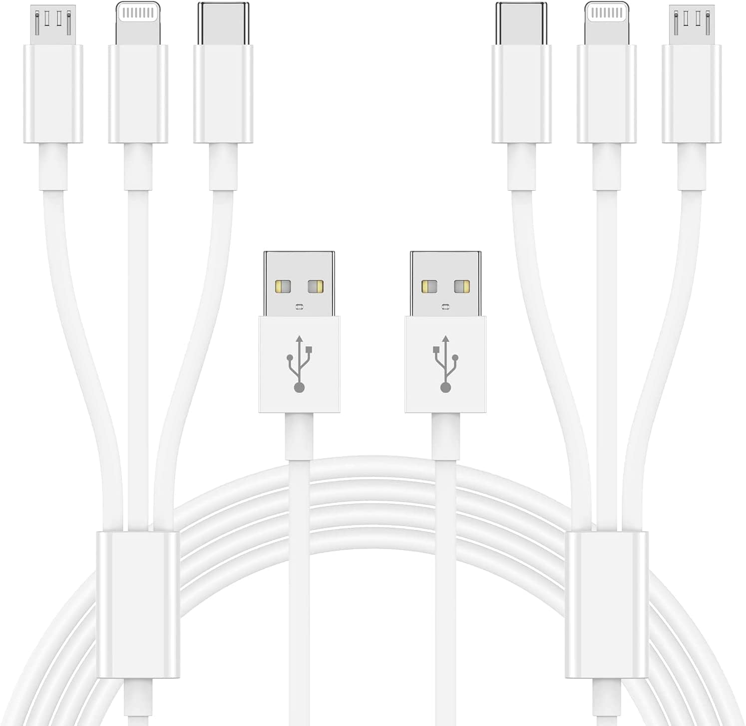 UmeFone Multi Charger Cable 6Ft 2Pack, 3 In 1 Charging Cord, Universal ...