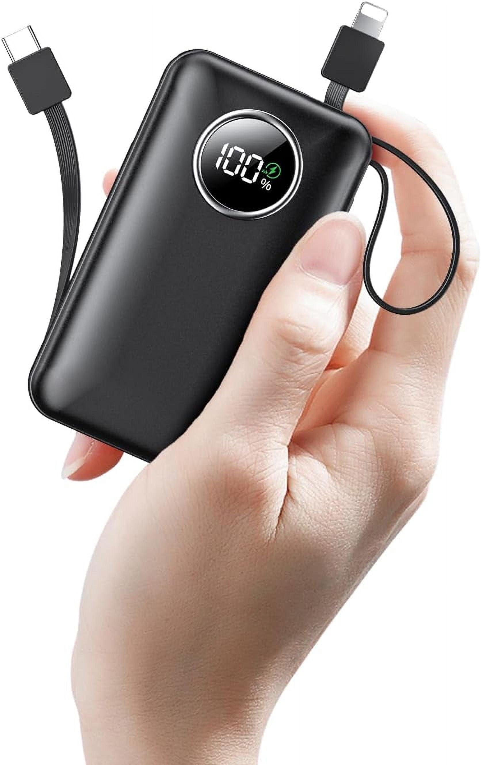 UmeFone Power Bank, Portable Charger 15000Mah Battery Pack Built In Output Cables Fast Charging ...