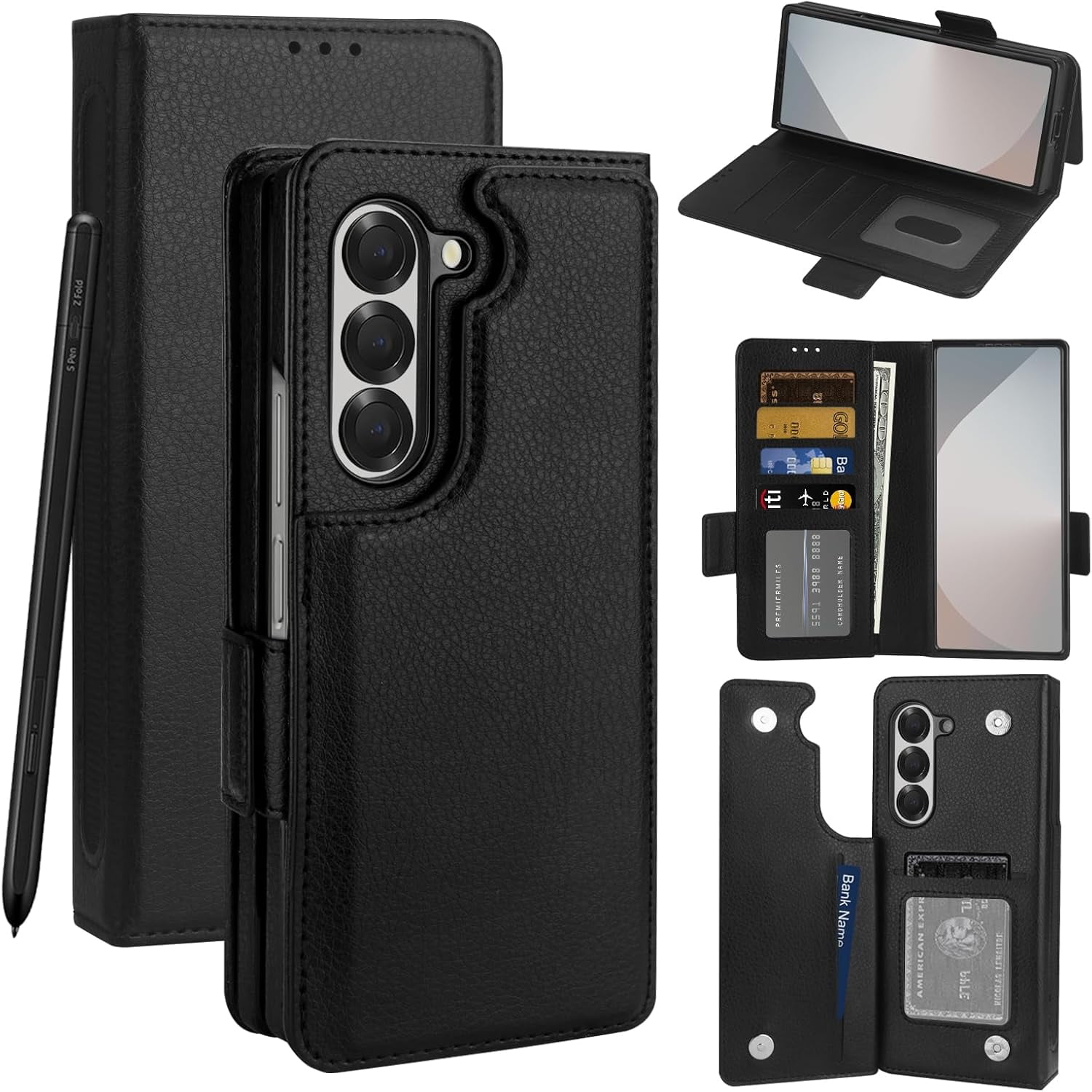 UmeFone For Samsung Galaxy Z Fold 6 Case With Card Holder & S Pen ...