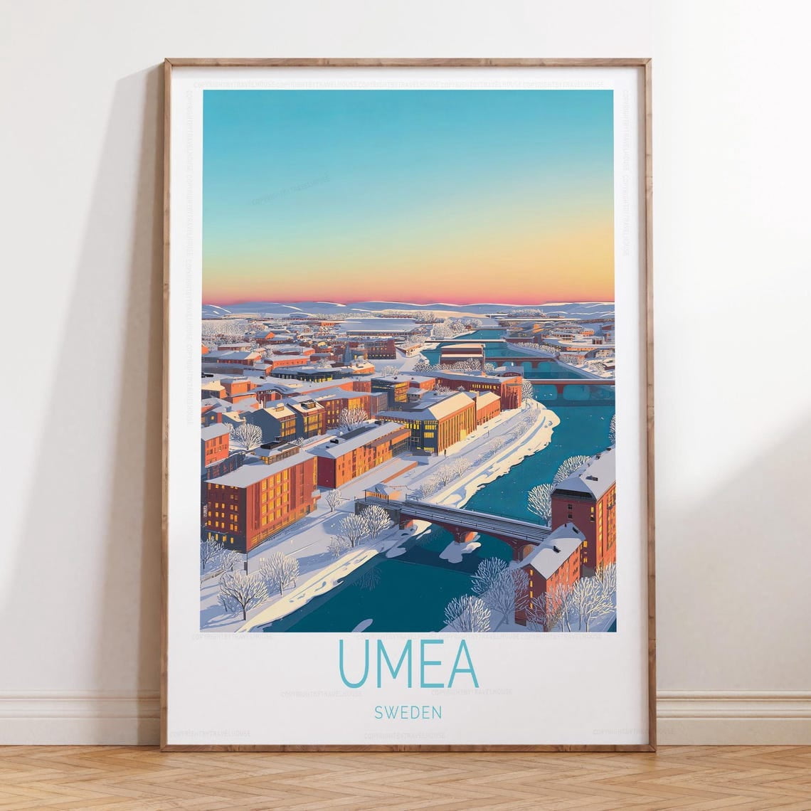 Umea Sweden Housewarming Travel Scenery Wall Art Print V3, Unframed ...