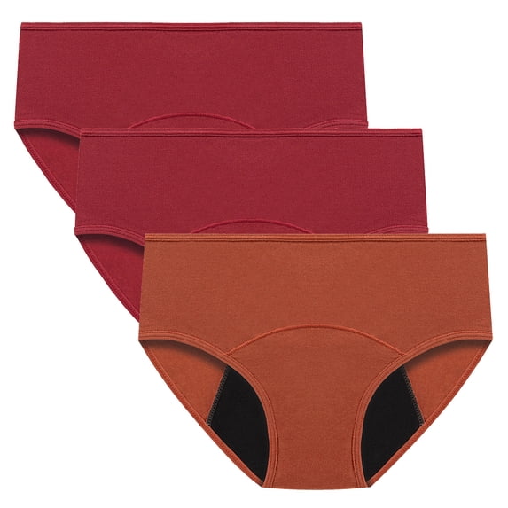 Umfun 3-Pack Women's Mid Rise Briefs with Contrast Stitching Detail ...