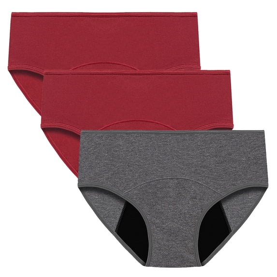 Umfun 3-Pack Women's Mid Rise Briefs with Contrast Stitching Detail ...