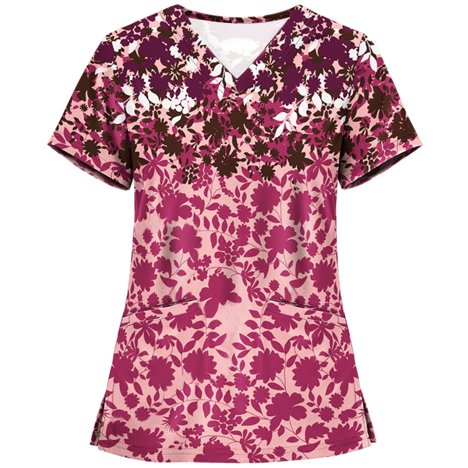 Umfun Top for Women, Scrubs Tops with Pocket for Women, Short Sleeve V ...