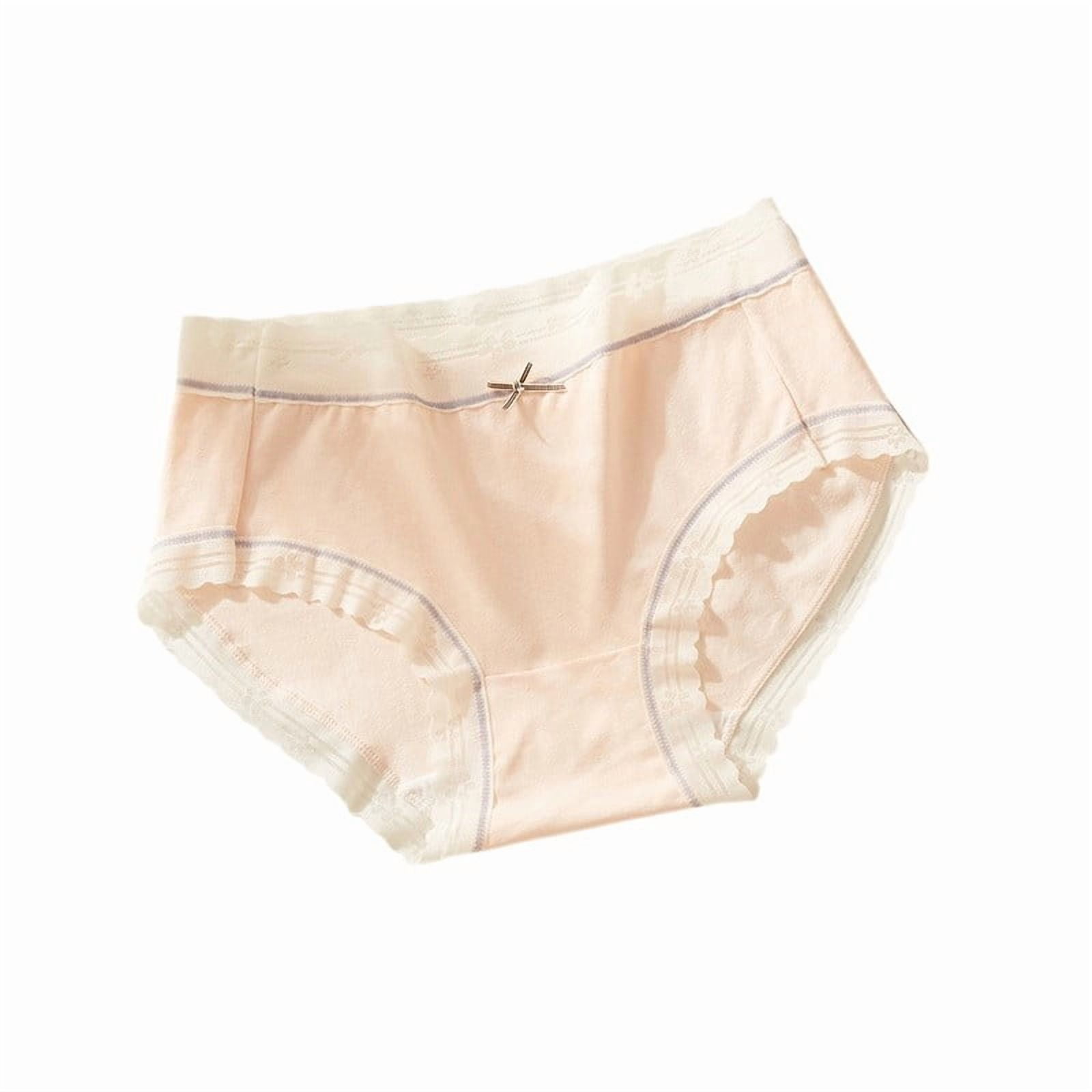 Umfun Women's Gingham Check Bikini Panties with Lace Trim & Bow Detail ...