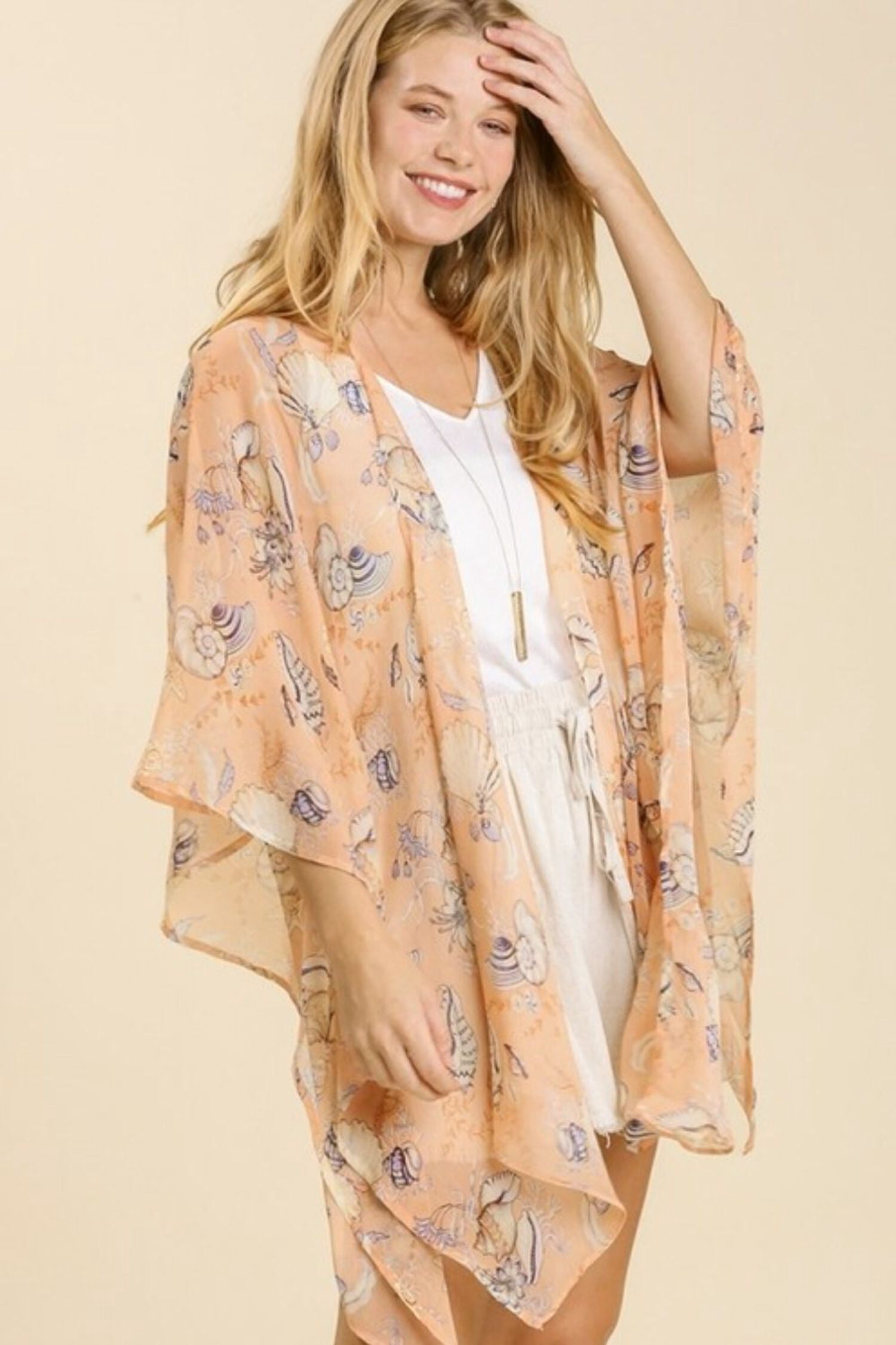 Umgee Full Size Sheer Mixed Print Kimono with Side Slit Plus Size ...