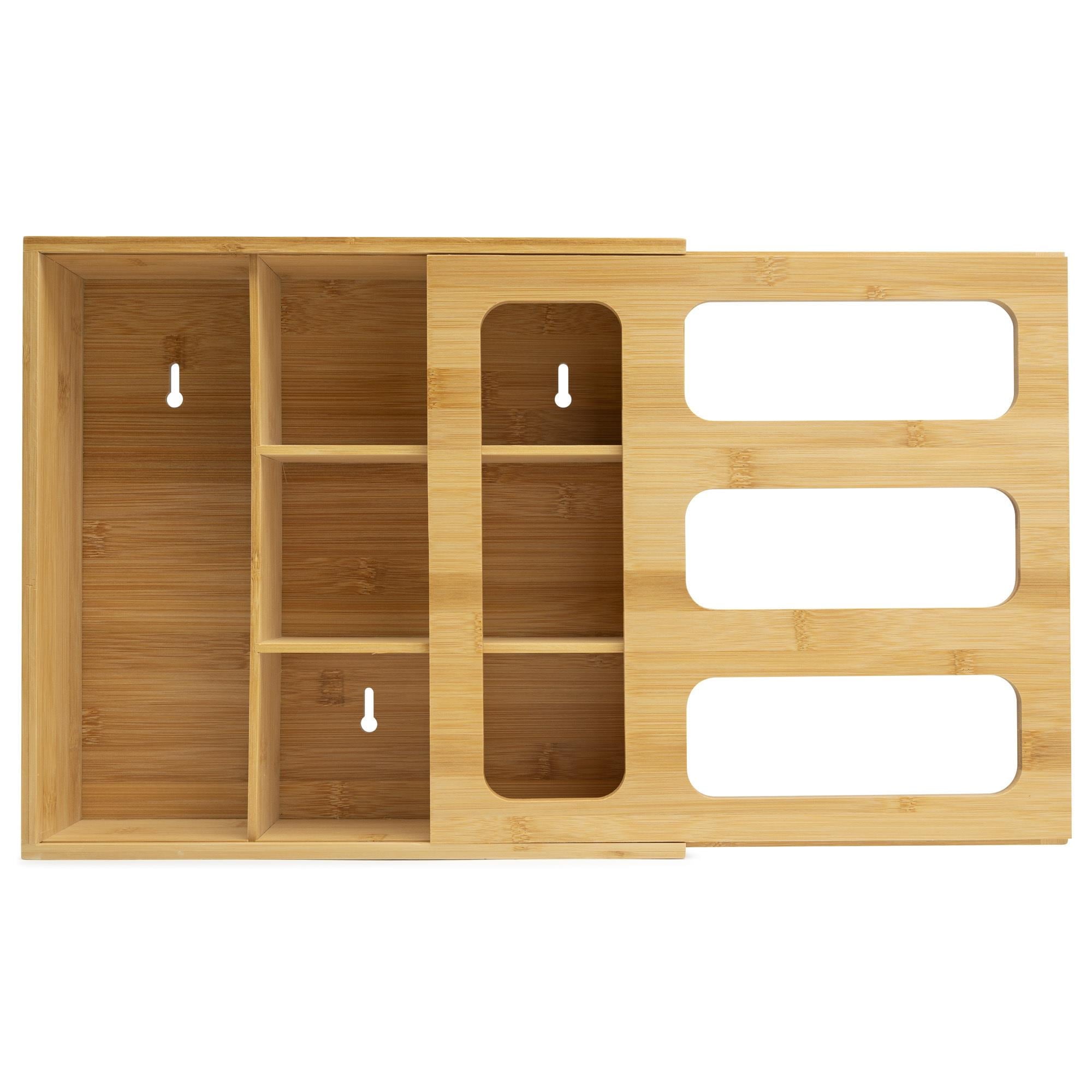 Umiboo Bamboo Bag Storage Organizer, Four Compartments, Sustainable ...