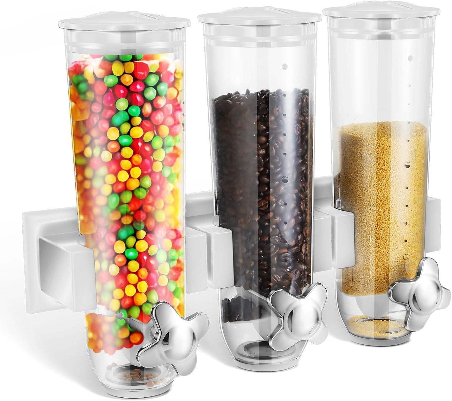 Umigy 1 Pcs Candy Dispenser Wall Mounted, Triple Dry Cereal Grain ...