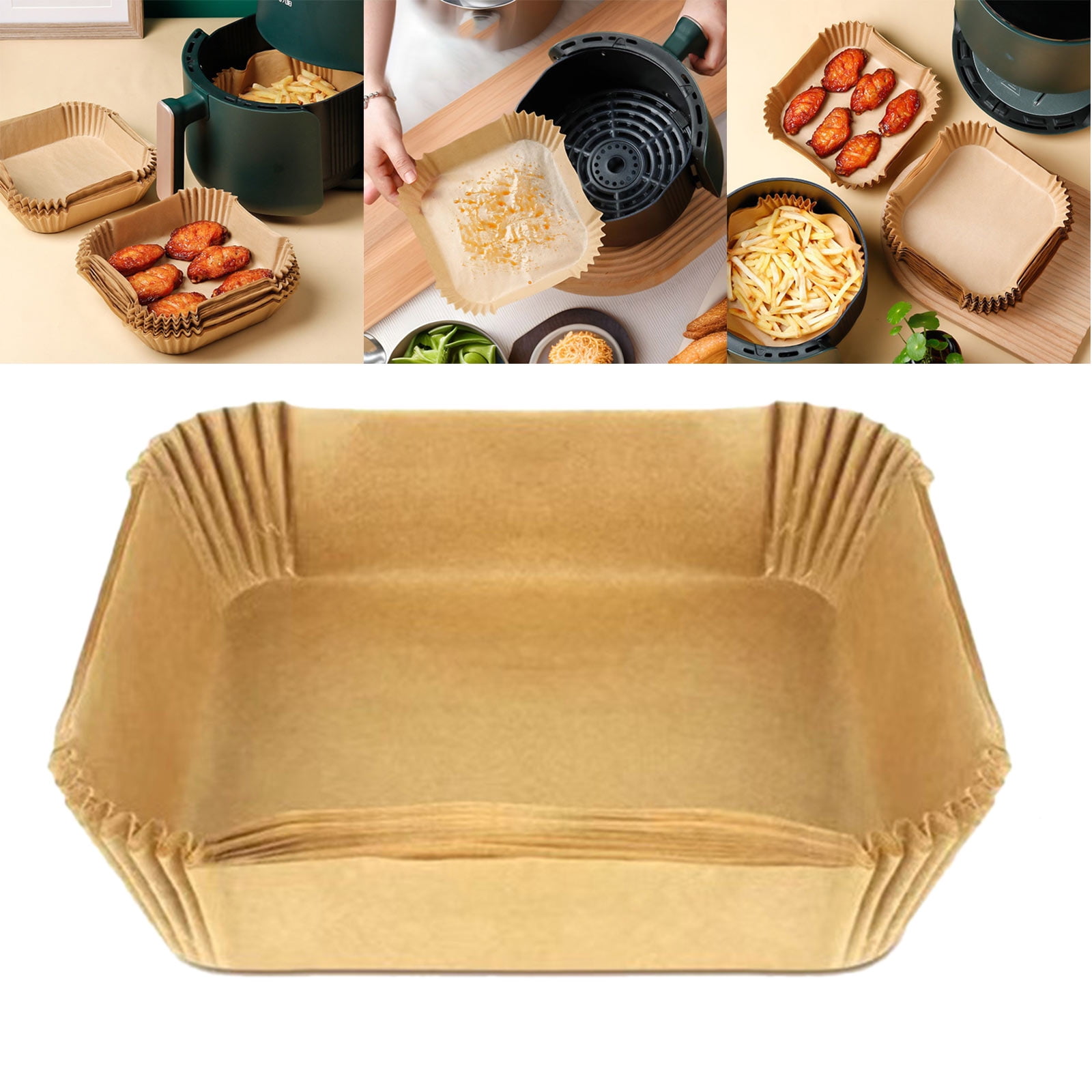 Umilin Air Fryer Paper Trays: 100pcs Square Oil Paper Pads for Baking ...