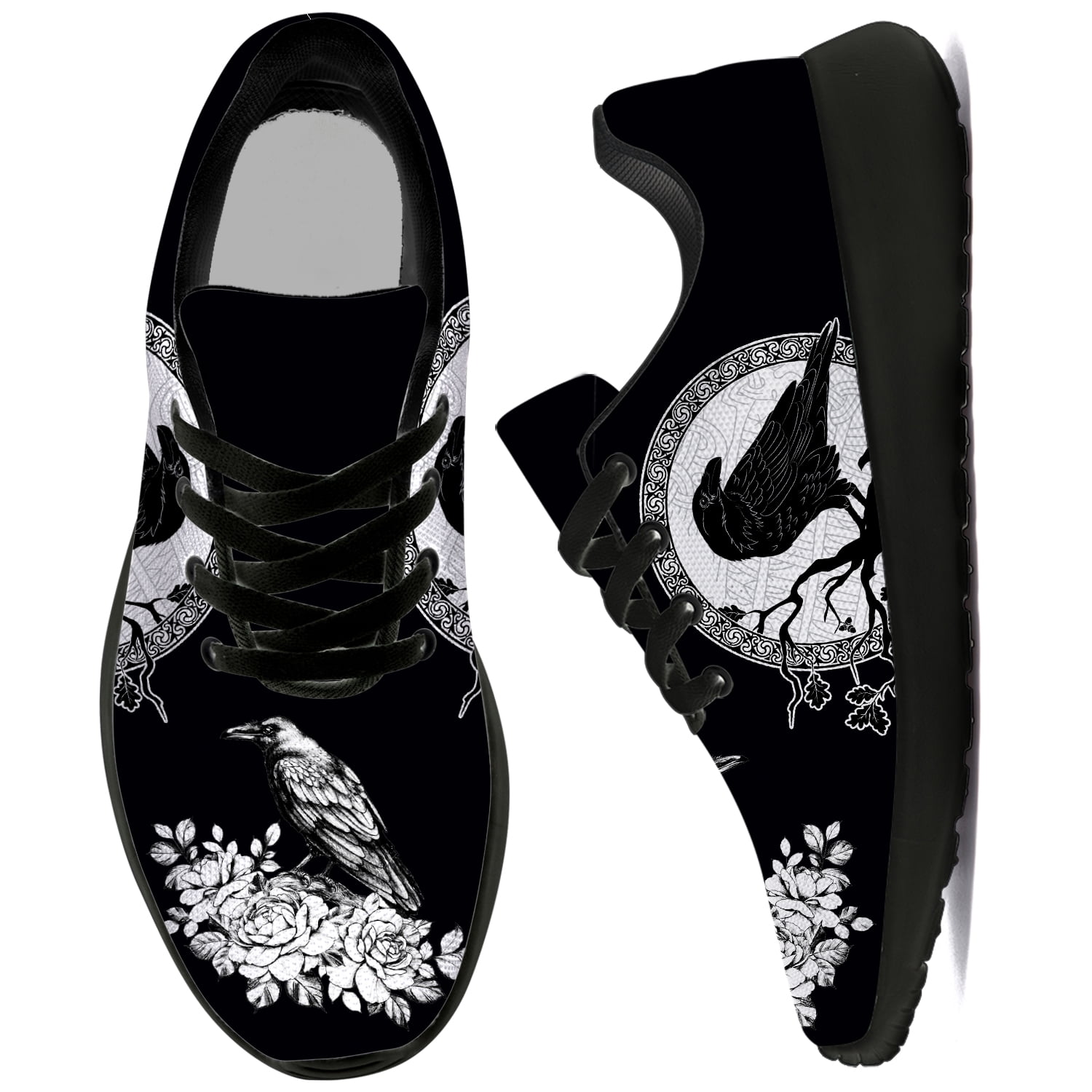 Uminder Mens Running Shoes Raven Sneakers Black Shoes Size 10 - Walmart ...