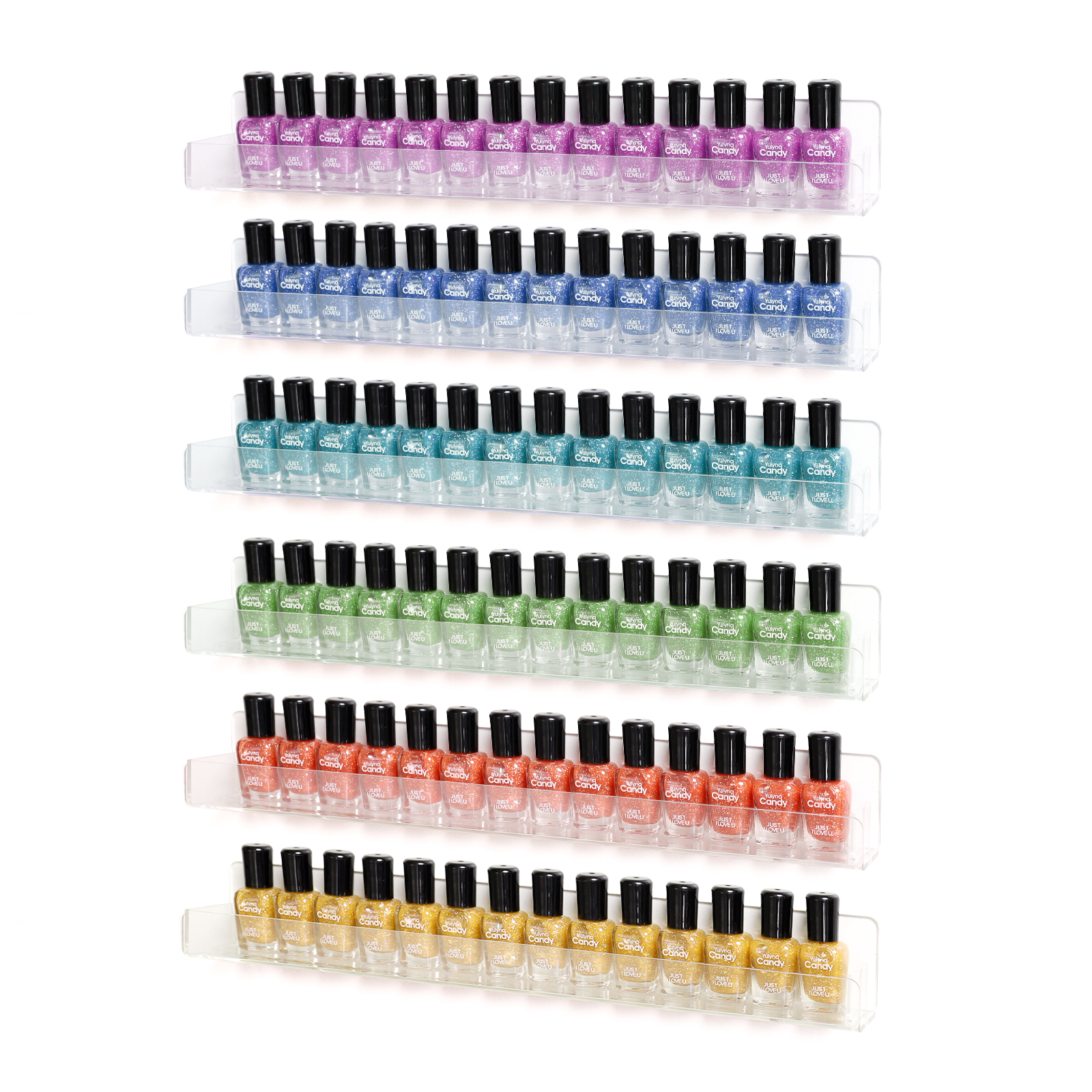 Nail Polish Wall Rack Organizer, 6 Shelf,Holds Up To 102 Bottles (Gloss ...