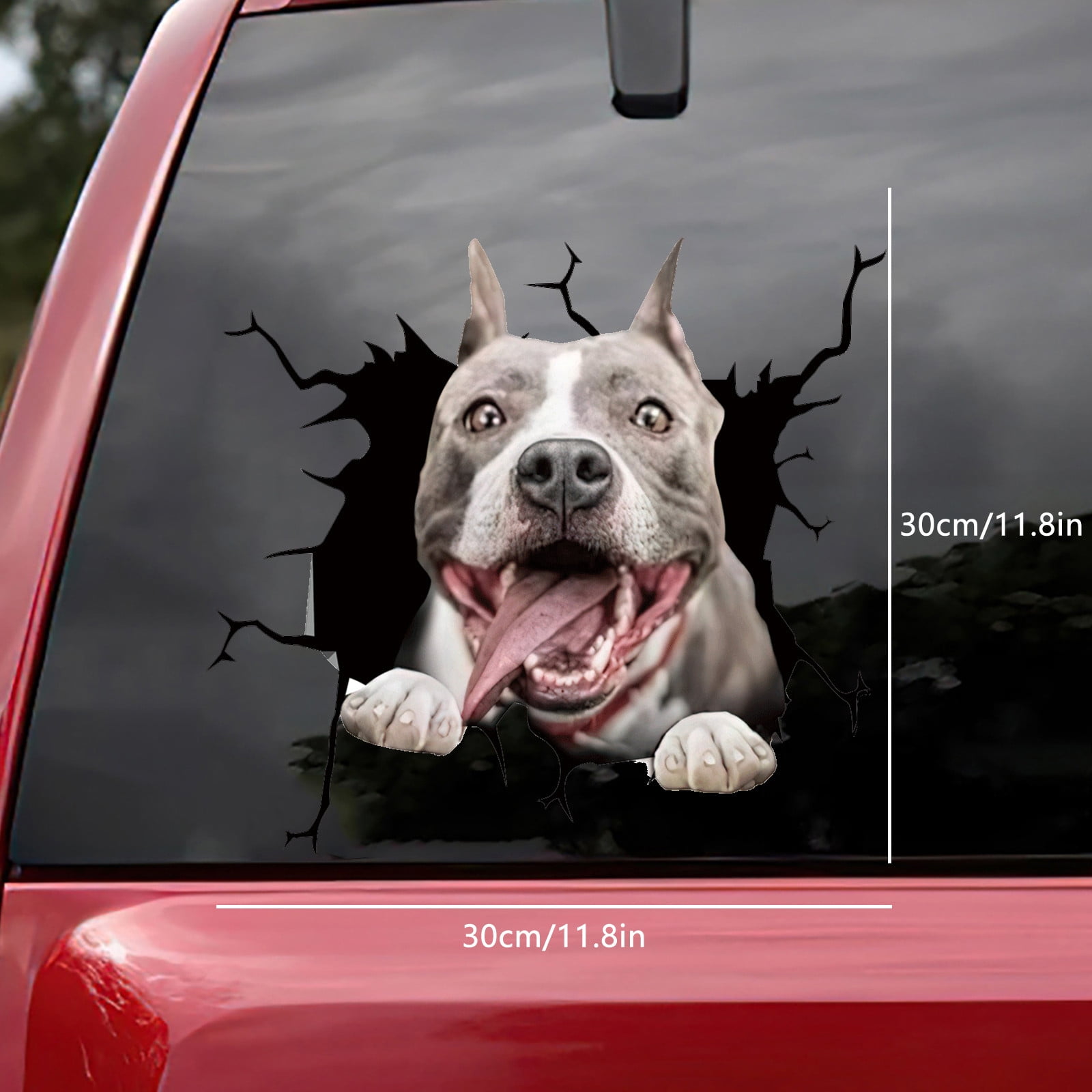 Umitay 3D Dog Crack Sticker PVC Plastic Sticker Car Window Decal Laptop ...