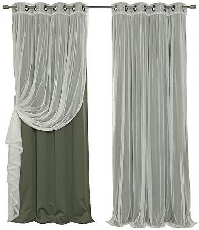 Umixm Tulle Sheer Lace And Blackout 4 Piece Curtain Set – Antique ...
