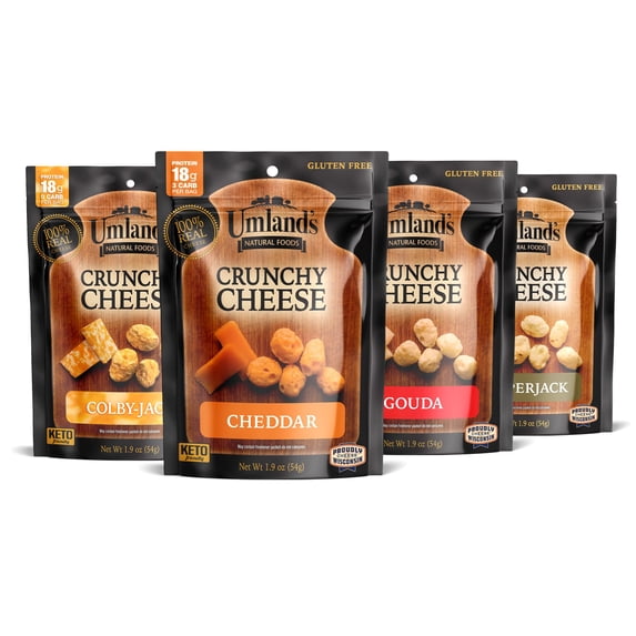 Umland’s Crunchy Cheese - AIF9 Variety Pack (4 × 1.9 oz Bags) | Cheddar ...