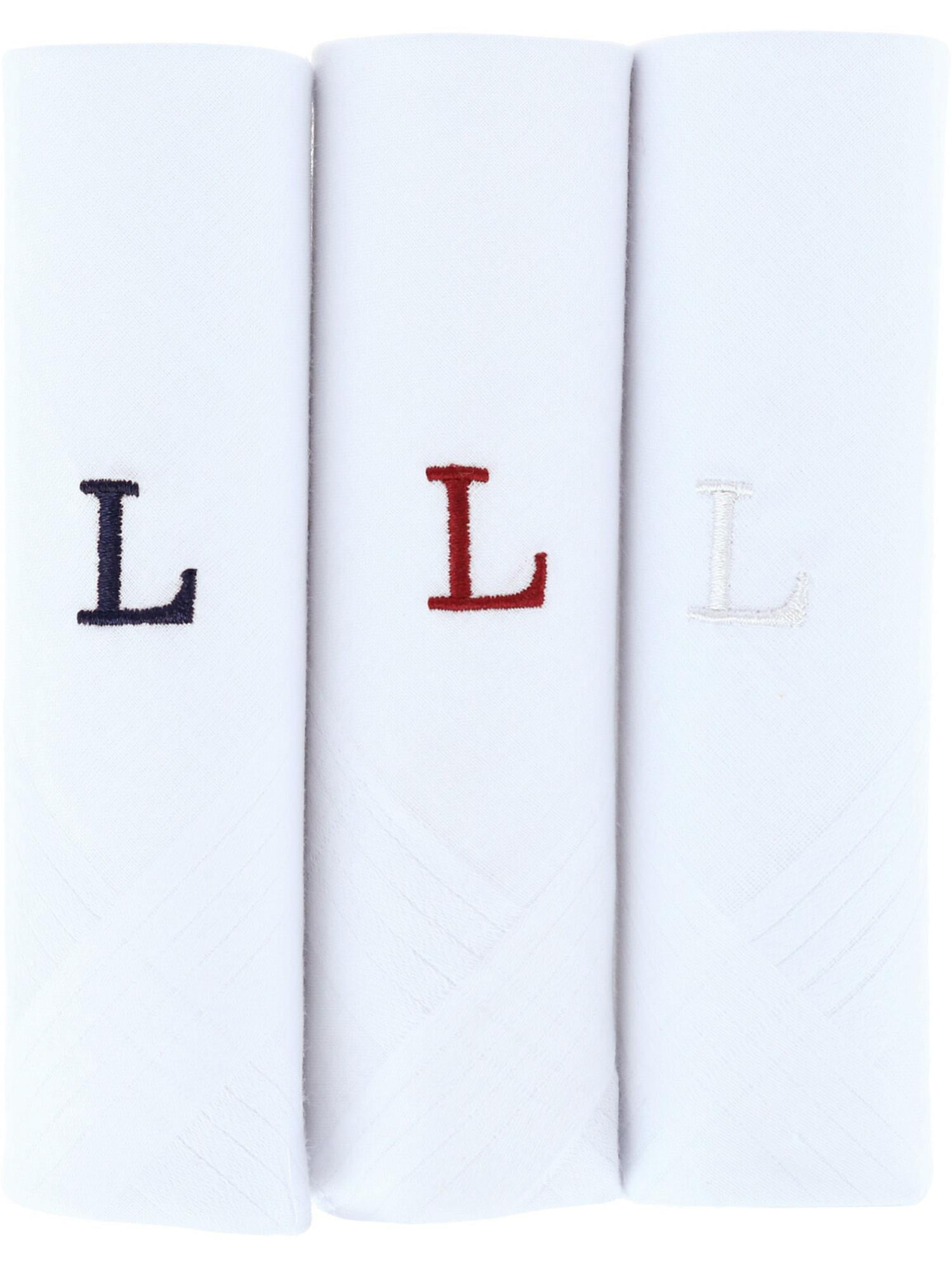Umo Lorenzo Cotton Boxed Initial Alphabet Handkerchiefs (Pack of 3 ...