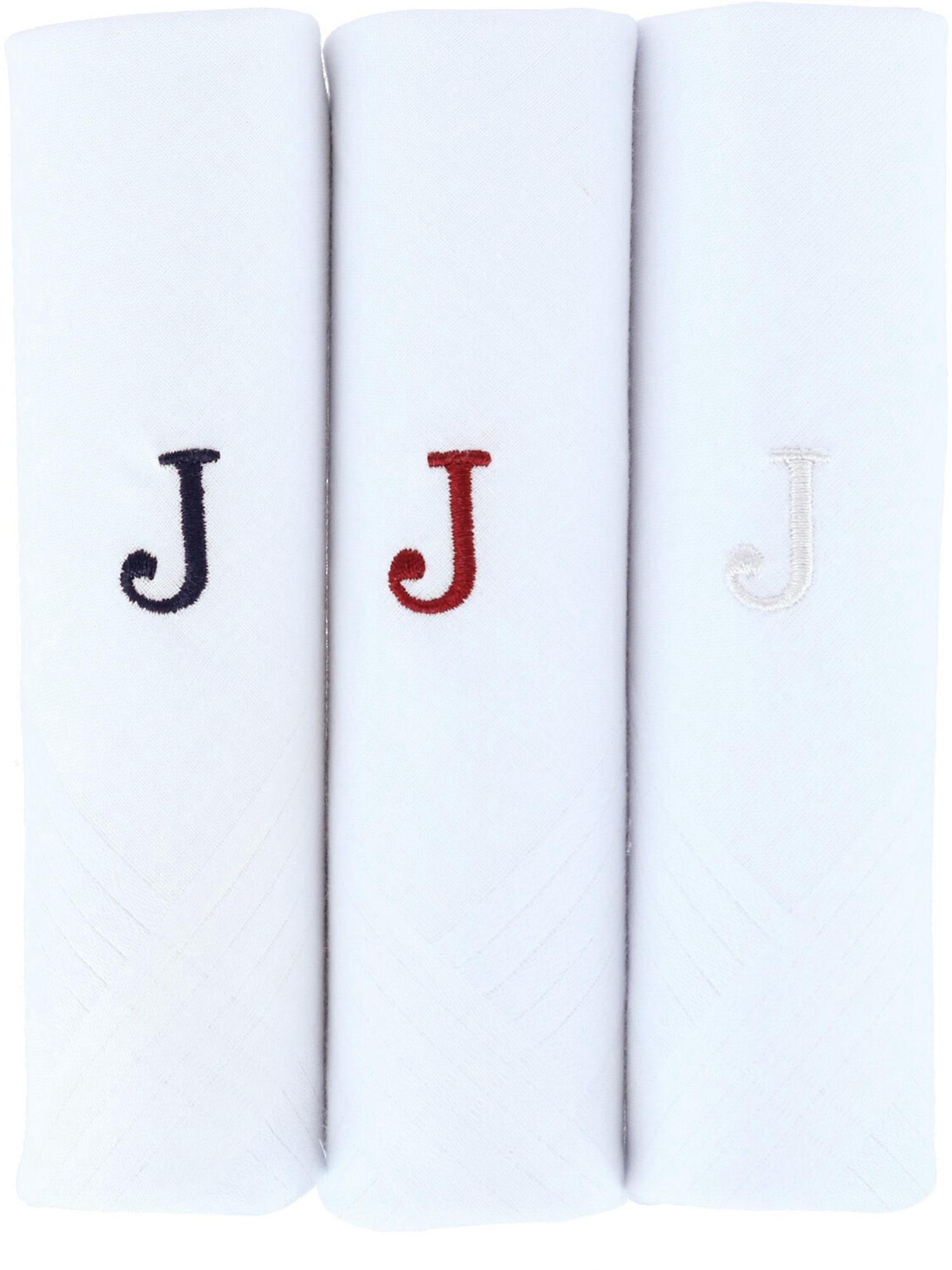 Umo Lorenzo Men's Cotton Pocket Handkerchiefs, Alphabet Initial, Boxed ...