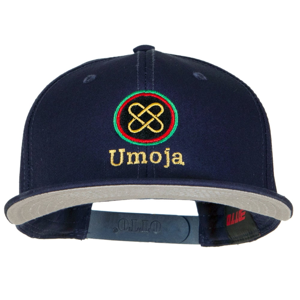 Umoja Kwanzaa Embroidered Superior Cotton Twill Flat Bill Prostyle Snapback Cap - Navy OSFM ...