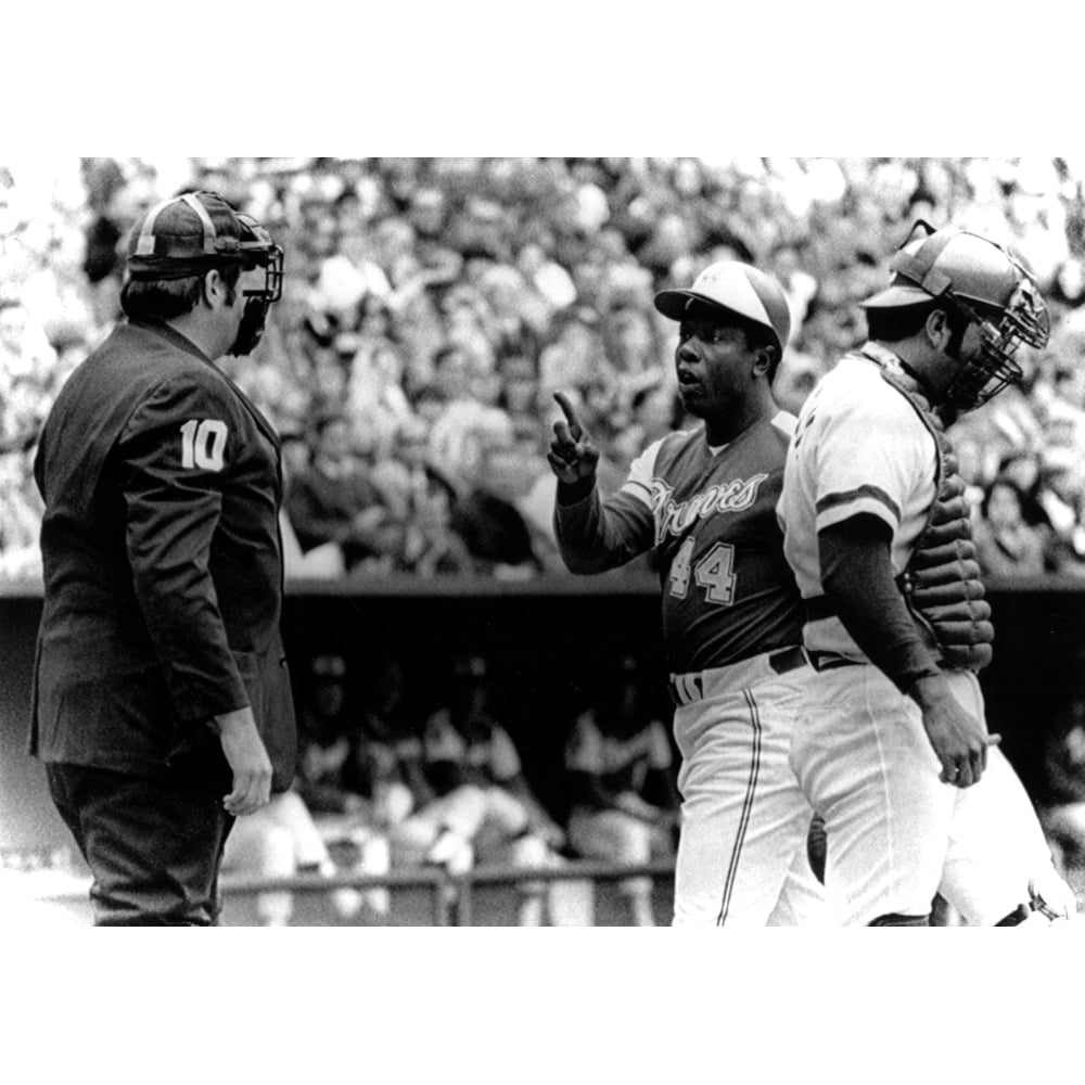 Umpire John Mcsherry Listens To Hank Aaron Argue A Called Third Strike ...