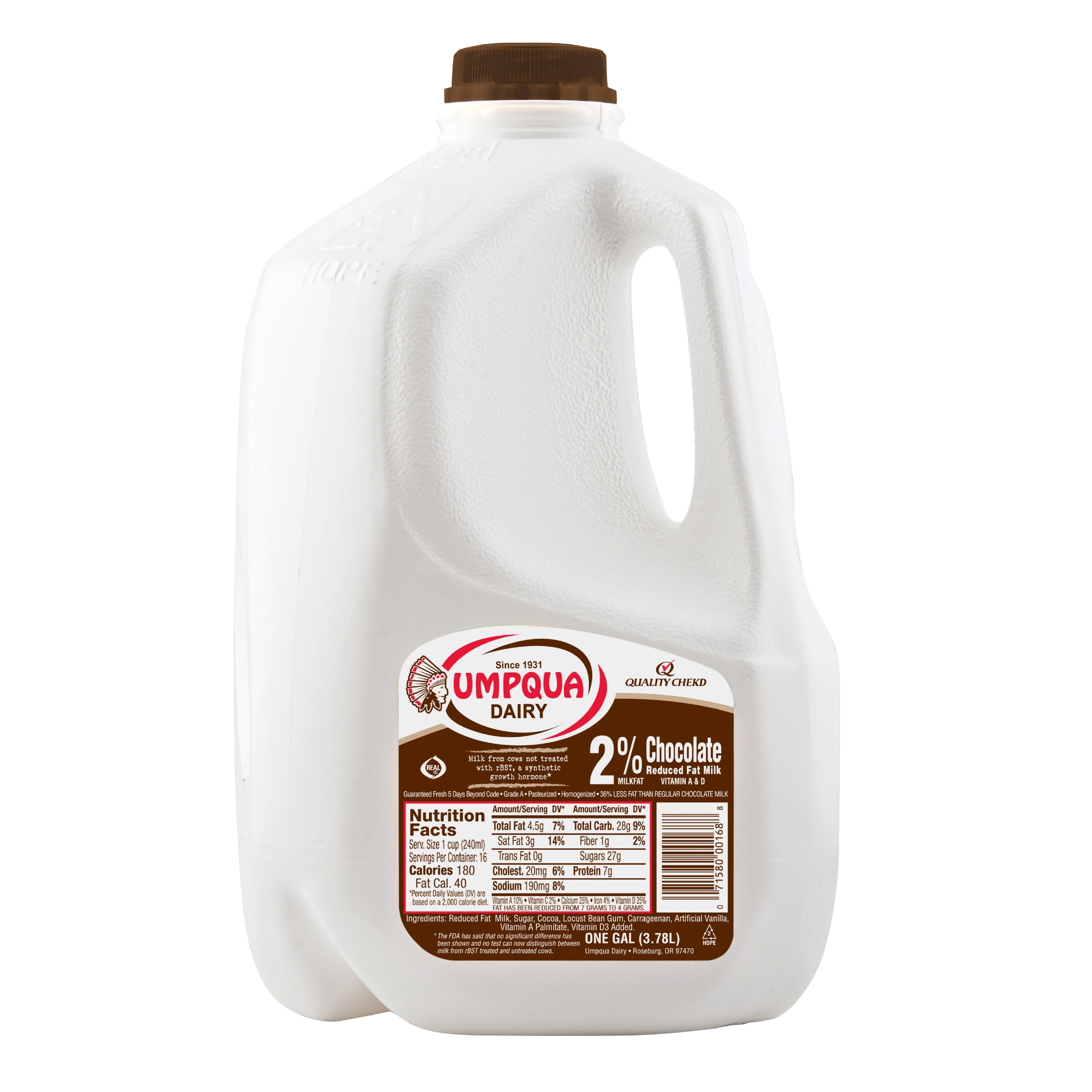 Umpqua Dairy Chocolate 2% Reduced-Fat Milk, Gallon - Walmart.com