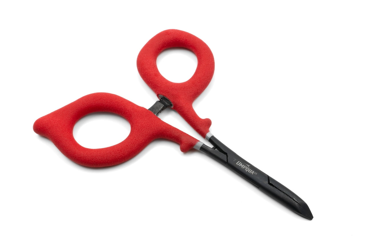 Umpqua Rivergrip PS Scissor/Forceps Curved 5'' - Red - Walmart.com