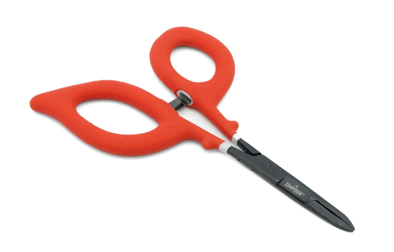 Umpqua Rivergrip PS Scissor/Forceps Straight 6'' - Red - Walmart.com