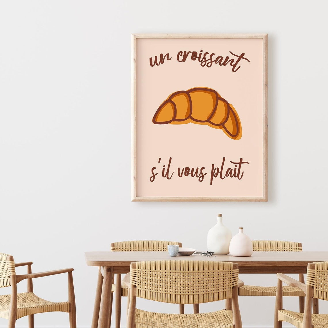 Un Croissant S'Il Vous Plait - French Typography Art Print For Kitchen ...