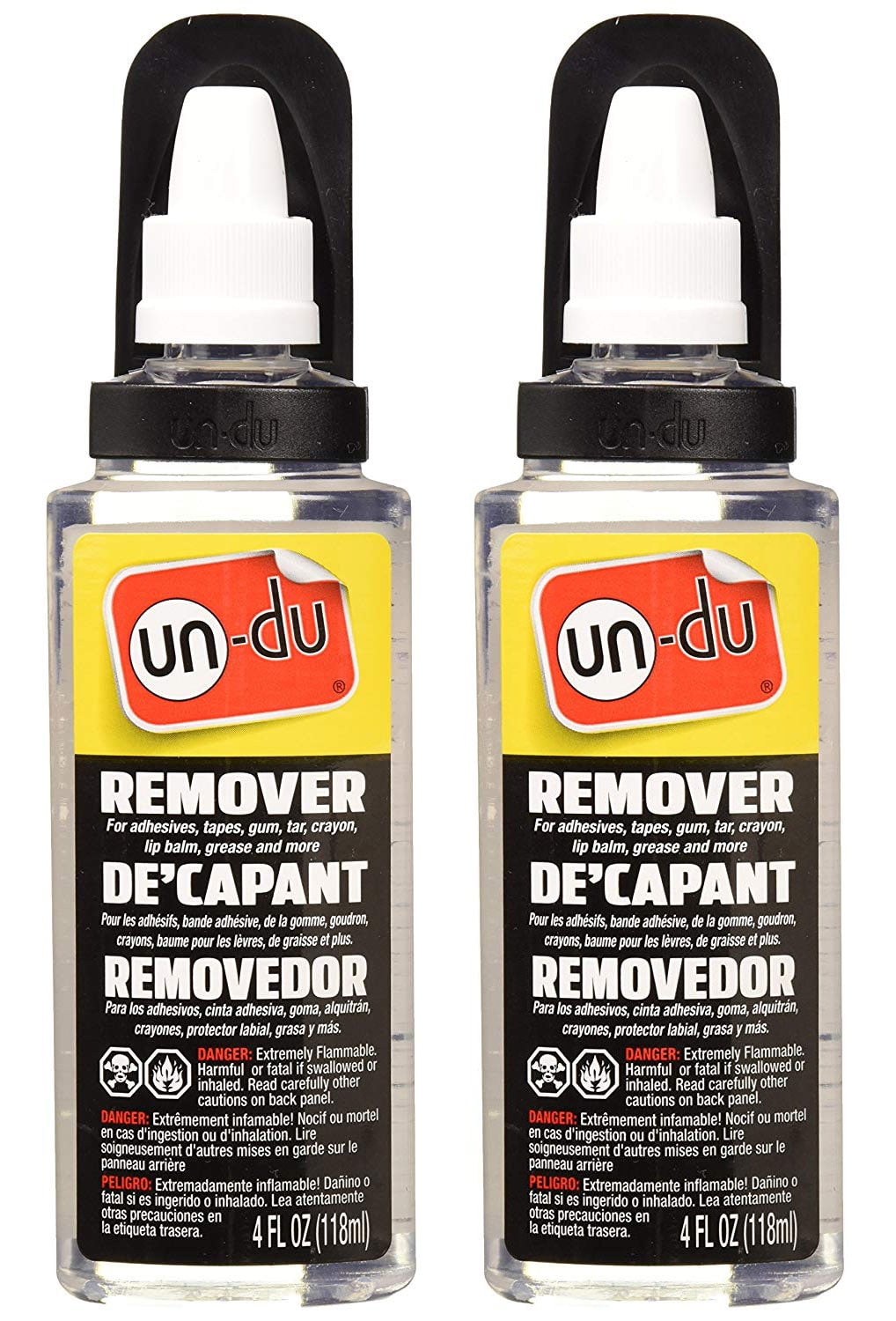 un-du Adhesive Remover, 4 fl oz, 2 Bottles, Safe for Glass, Walls ...