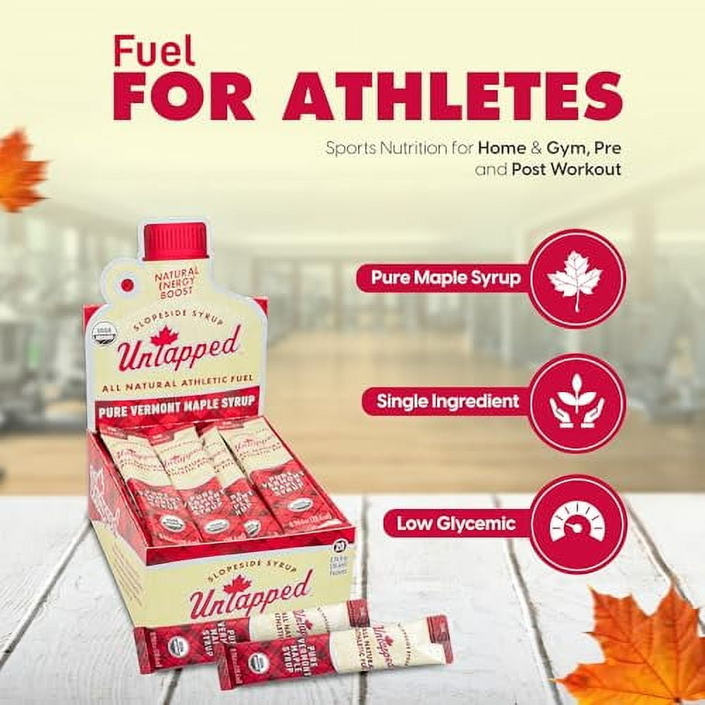 UnTapped Maple Syrup Athletic Fuel Maple, Box of 20 .96 FL OZ PACKETS ...