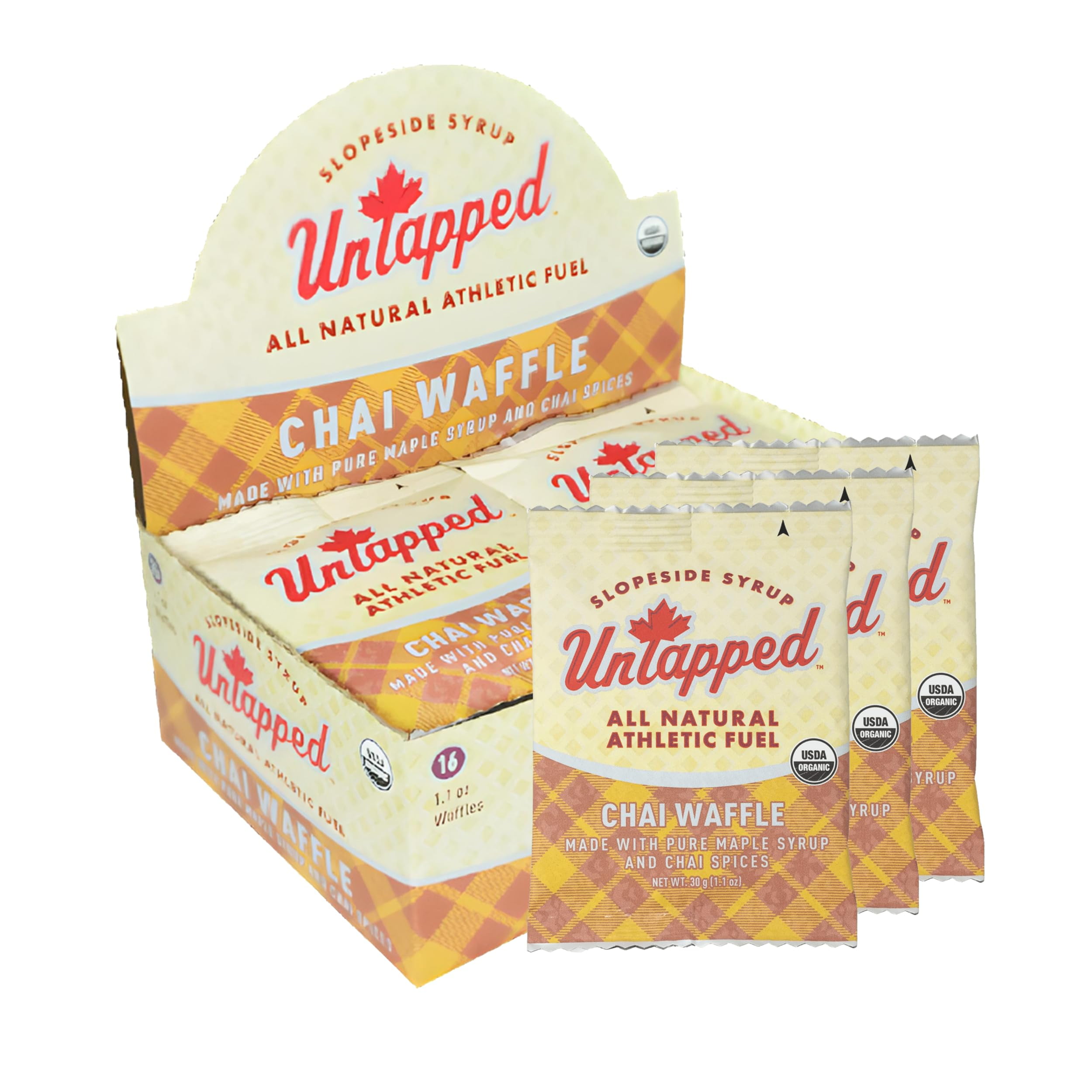 UnTapped Organic Chai Waffles 1.1 oz Each, Box of 16 - Endurance Sports ...