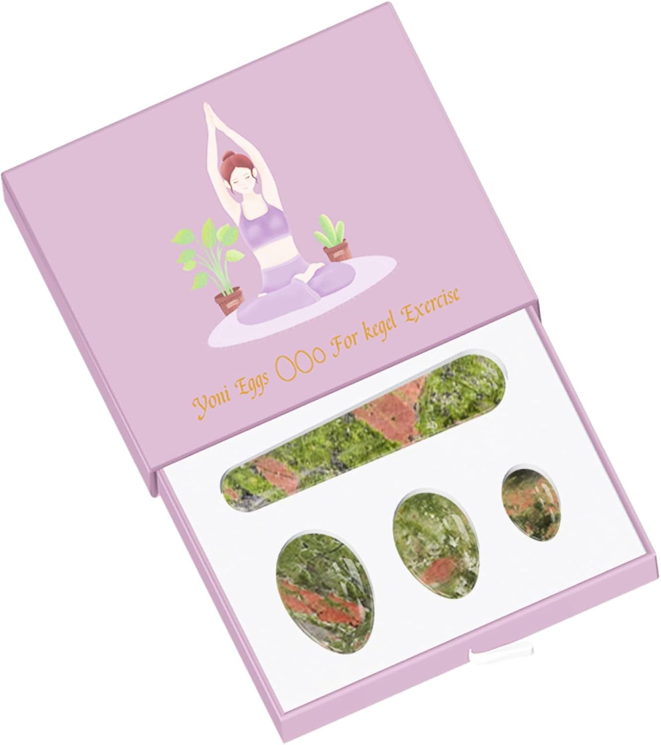 Unakite Drilled Yoni Egg Yoni Wand Set Natural Jade Women Kegel ...
