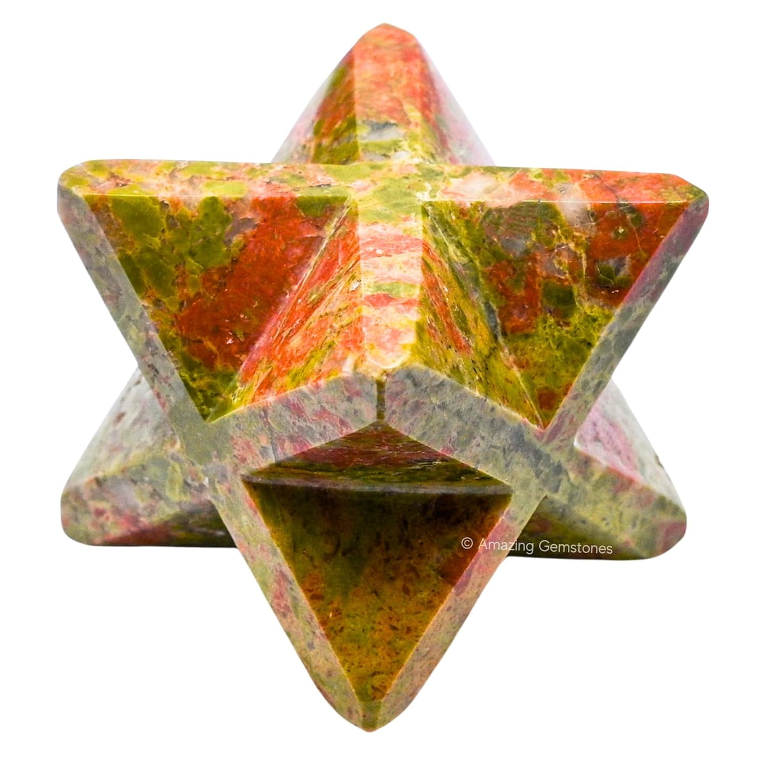 Unakite Merkaba Crystal - 1.5 Inches Metaphysical Merkaba Star for ...