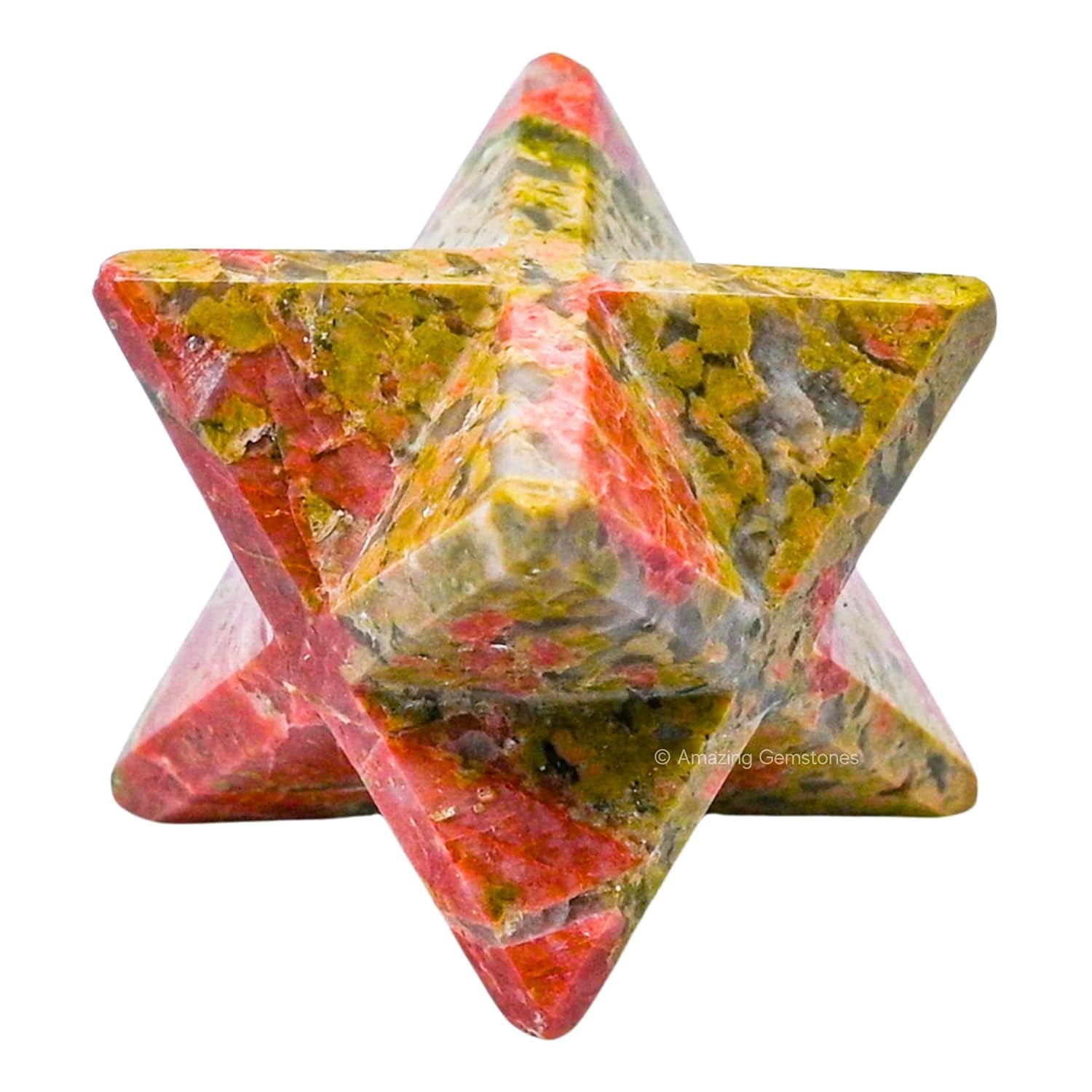 Unakite Merkaba Crystal - 1 Inches Metaphysical Merkaba Star for ...
