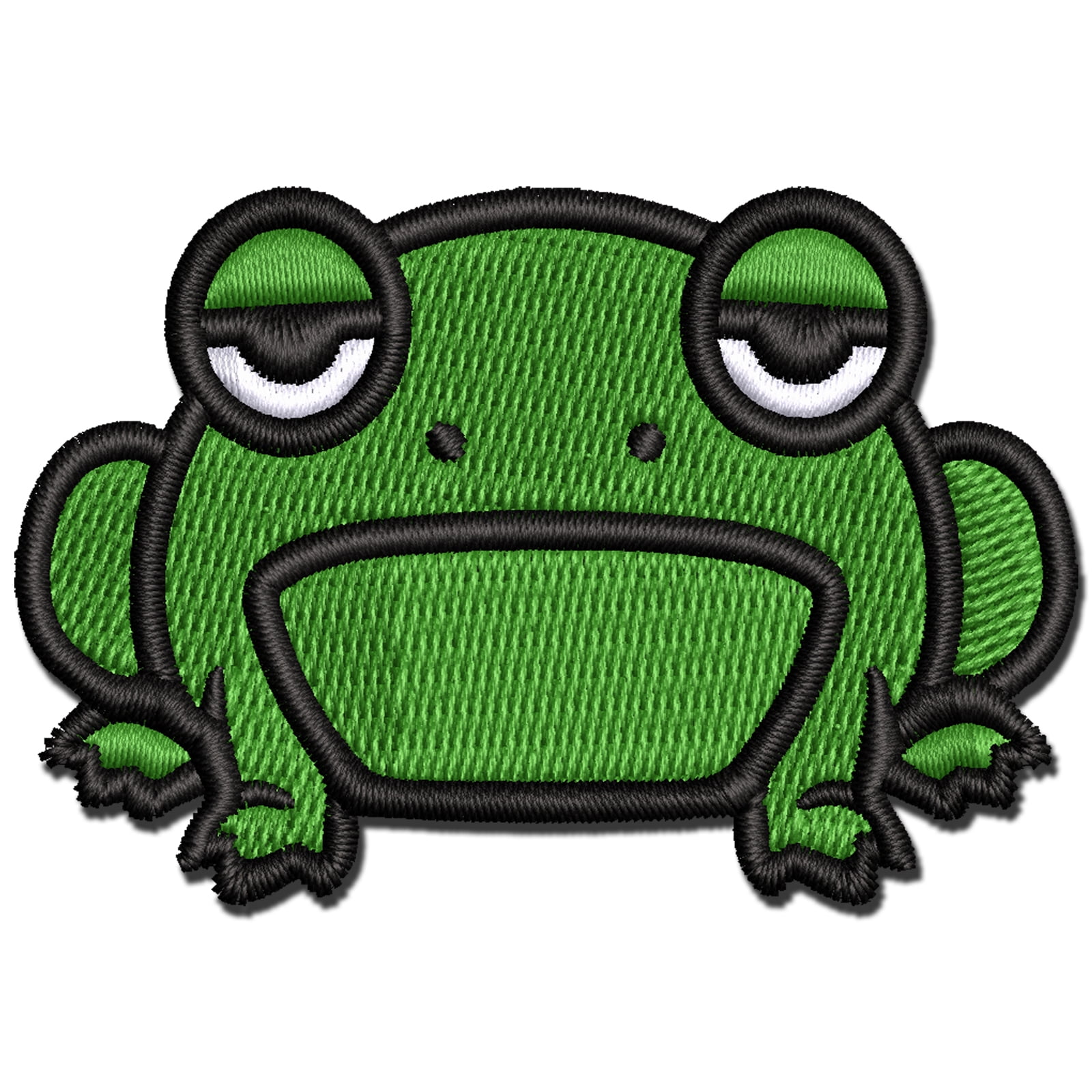 Unamused and Grumpy Frog Applique Multi-Color Embroidered Iron-On Patch ...