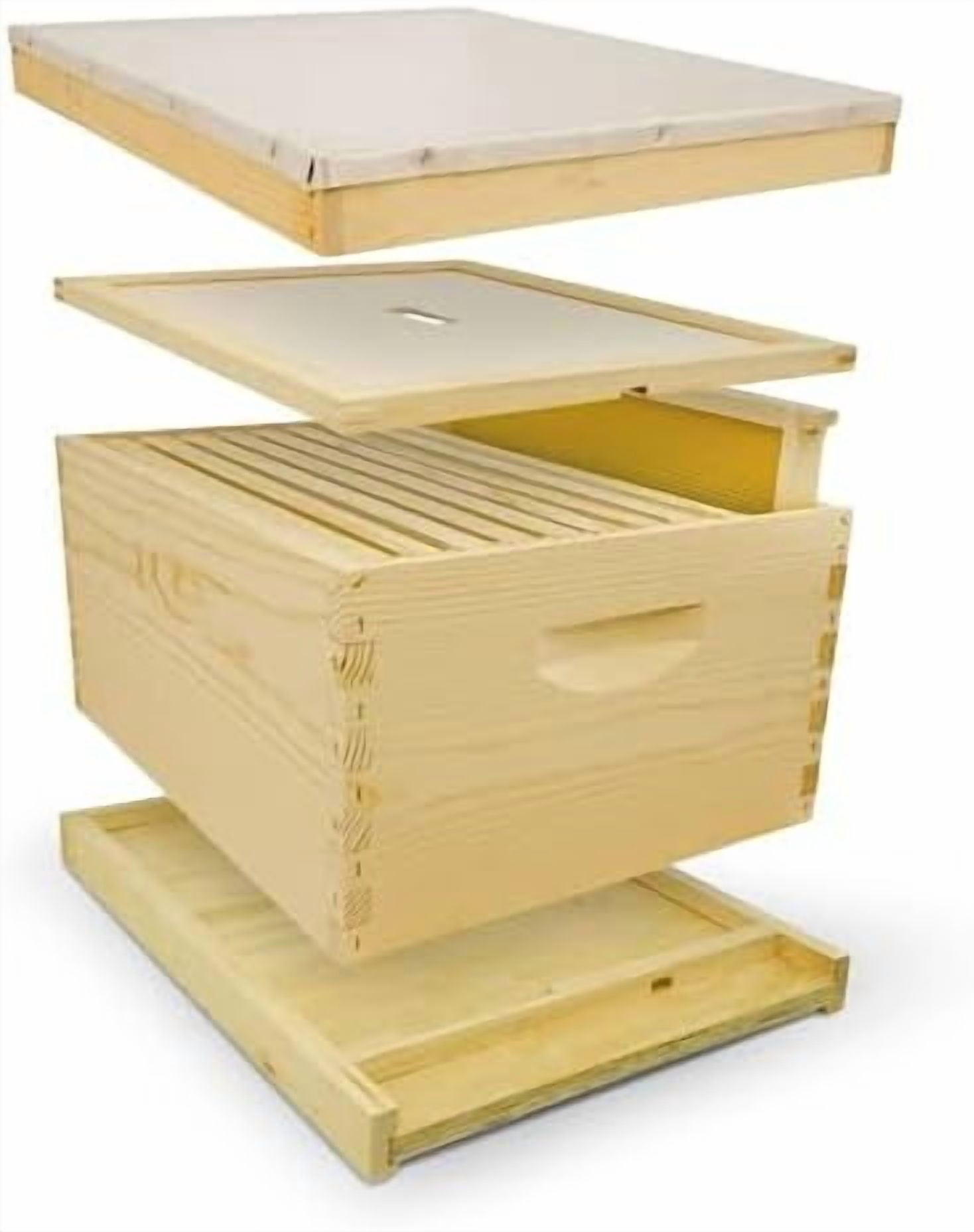 Unassembled Complete Bee Hive Box with Foundation, Langstroth 10 Frame ...
