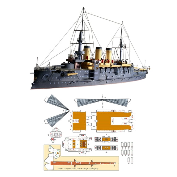 Unassembled Kit Czar Russia Navy Oslabya Battleship Paper Model Kit for ...