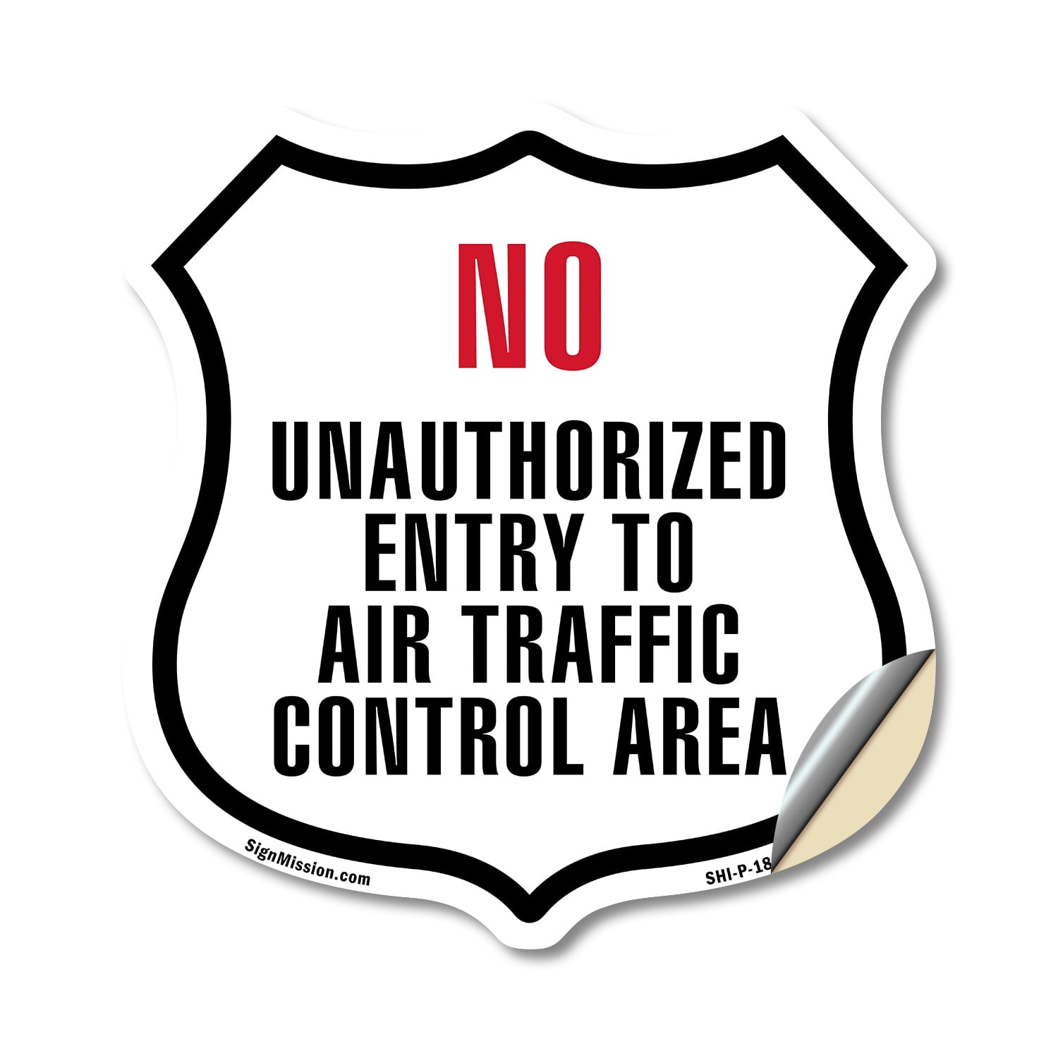 No Unauthorized Entry to Air Traffic Control Area (2 Pack) 6 inch X 6 ...