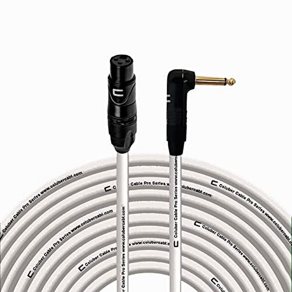 Unbalanced XLR Cable Female to Right Angle 1/4" TS - 100 Feet White ...